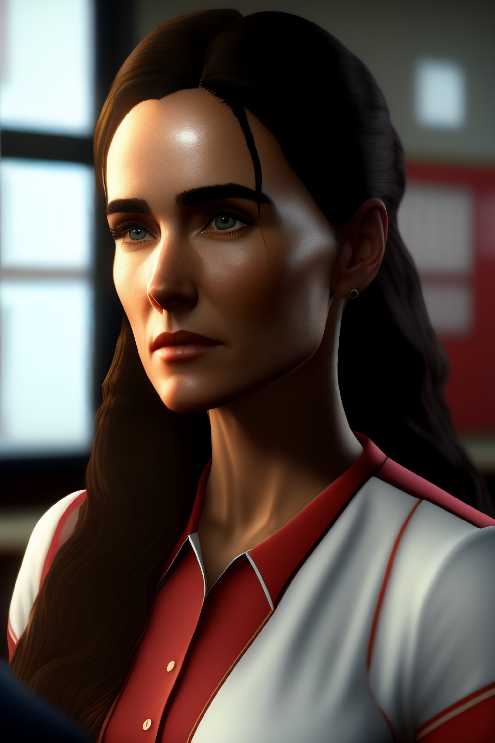 Lexica - Jennifer Connelly as a beautiful school teacher, wearing tight ...