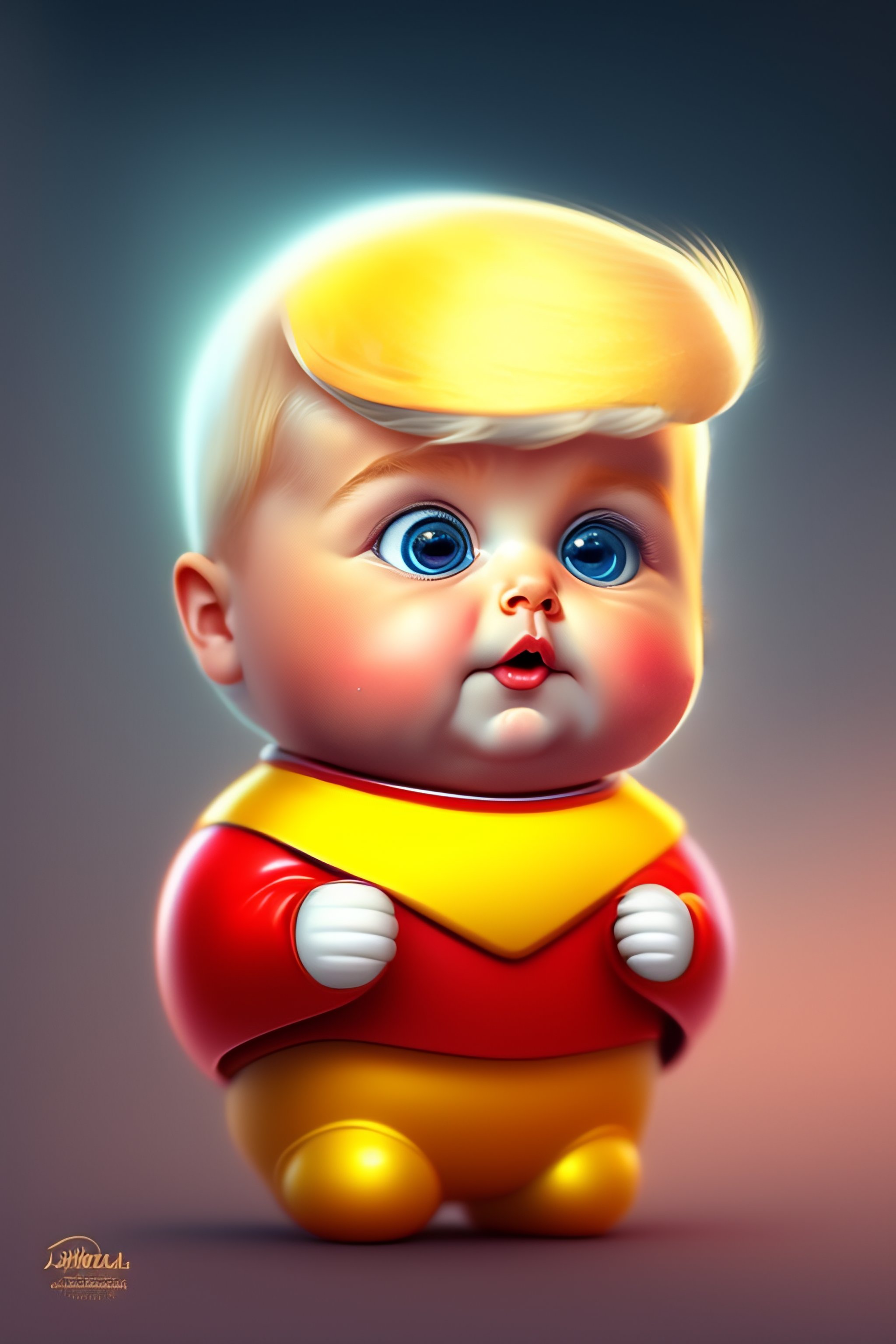 Lexica - Cute and adorable cartoon Donald trump baby, fantasy ...