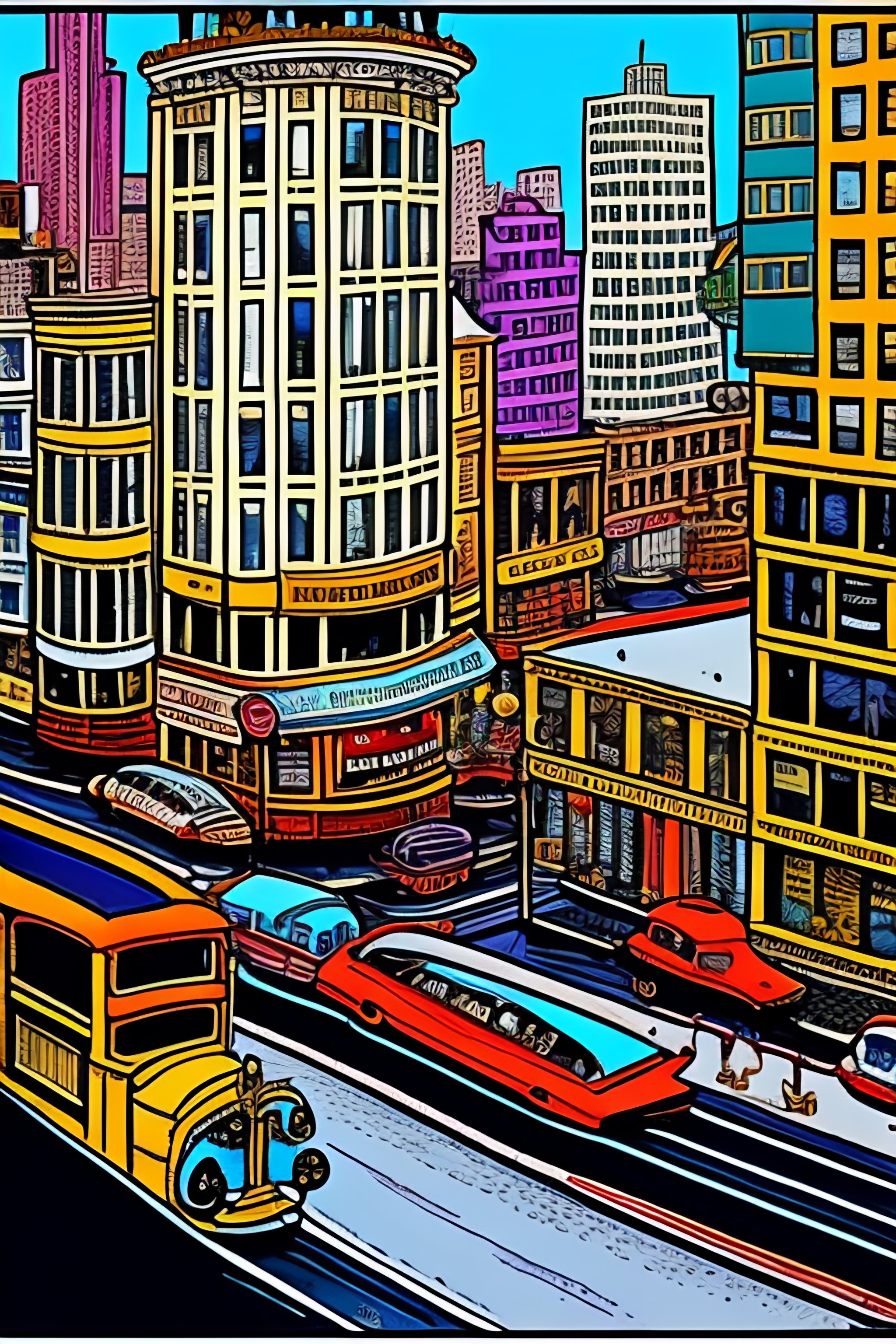 Lexica - Maximalist chaotic San Francisco, birds eye view, illustrated ...