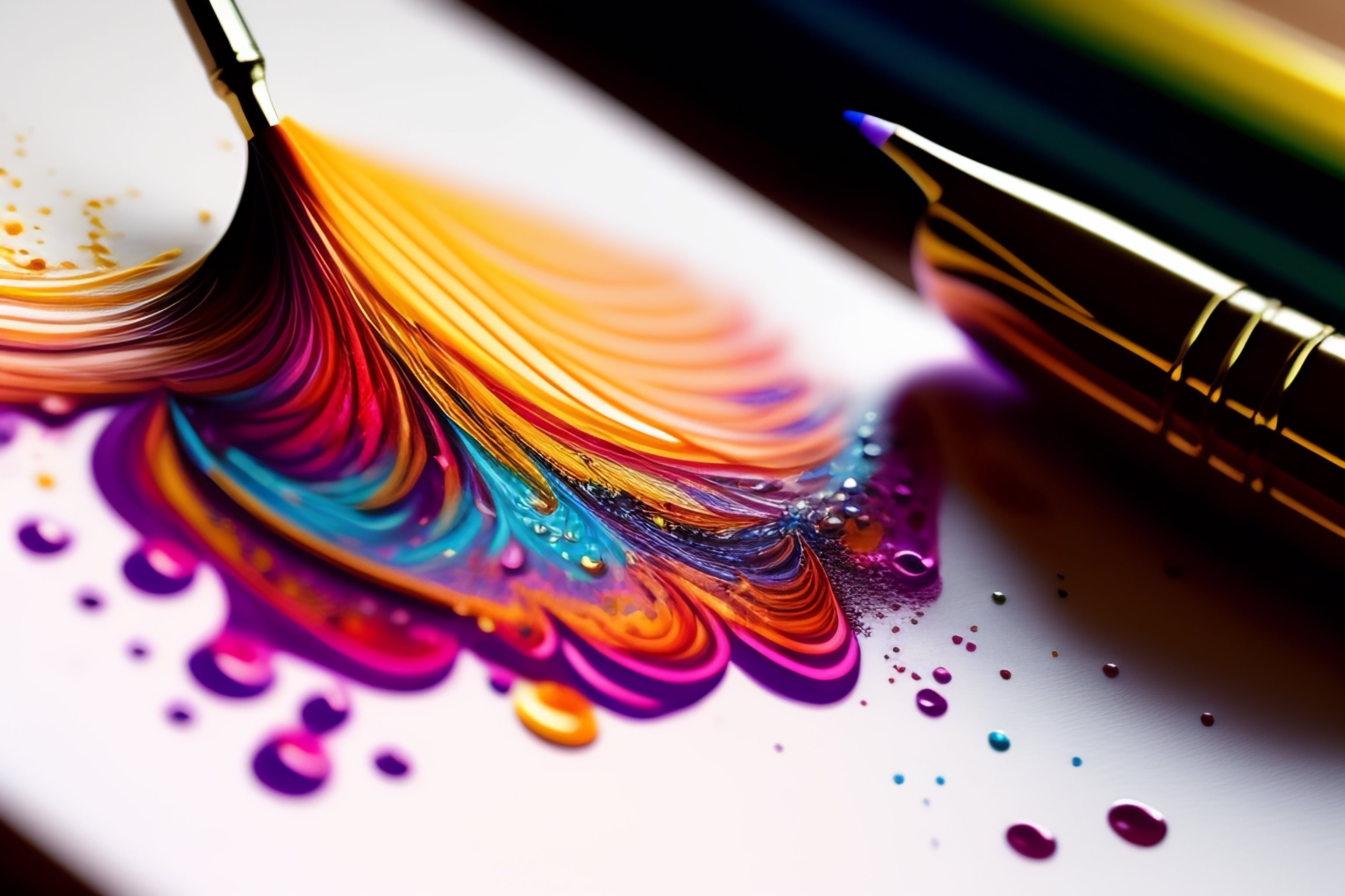 Lexica - Scribble art with pens and pencils next to the paper and ...