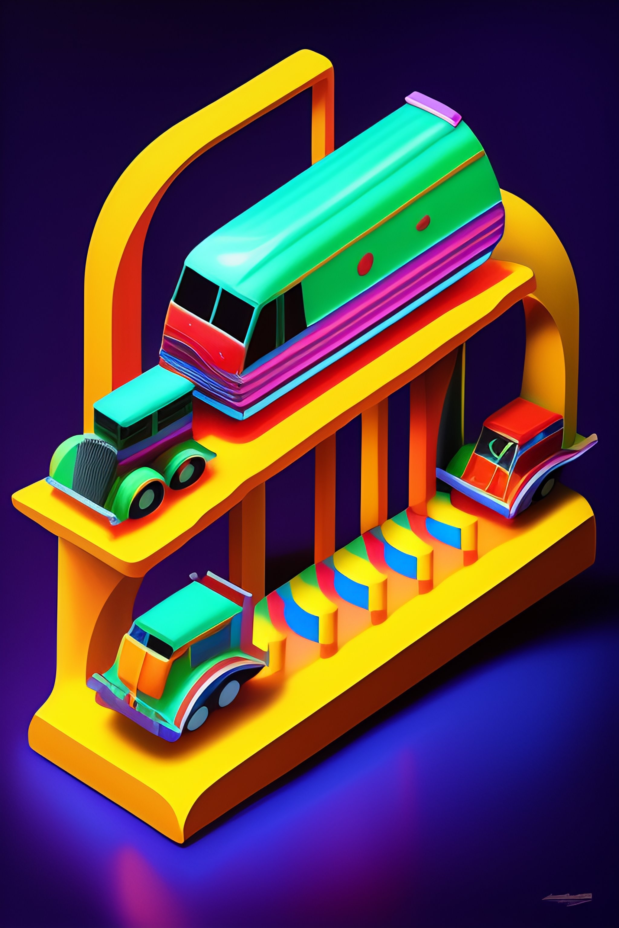 Lexica - Roller coaster, concept art, digital painting, suprematism ...