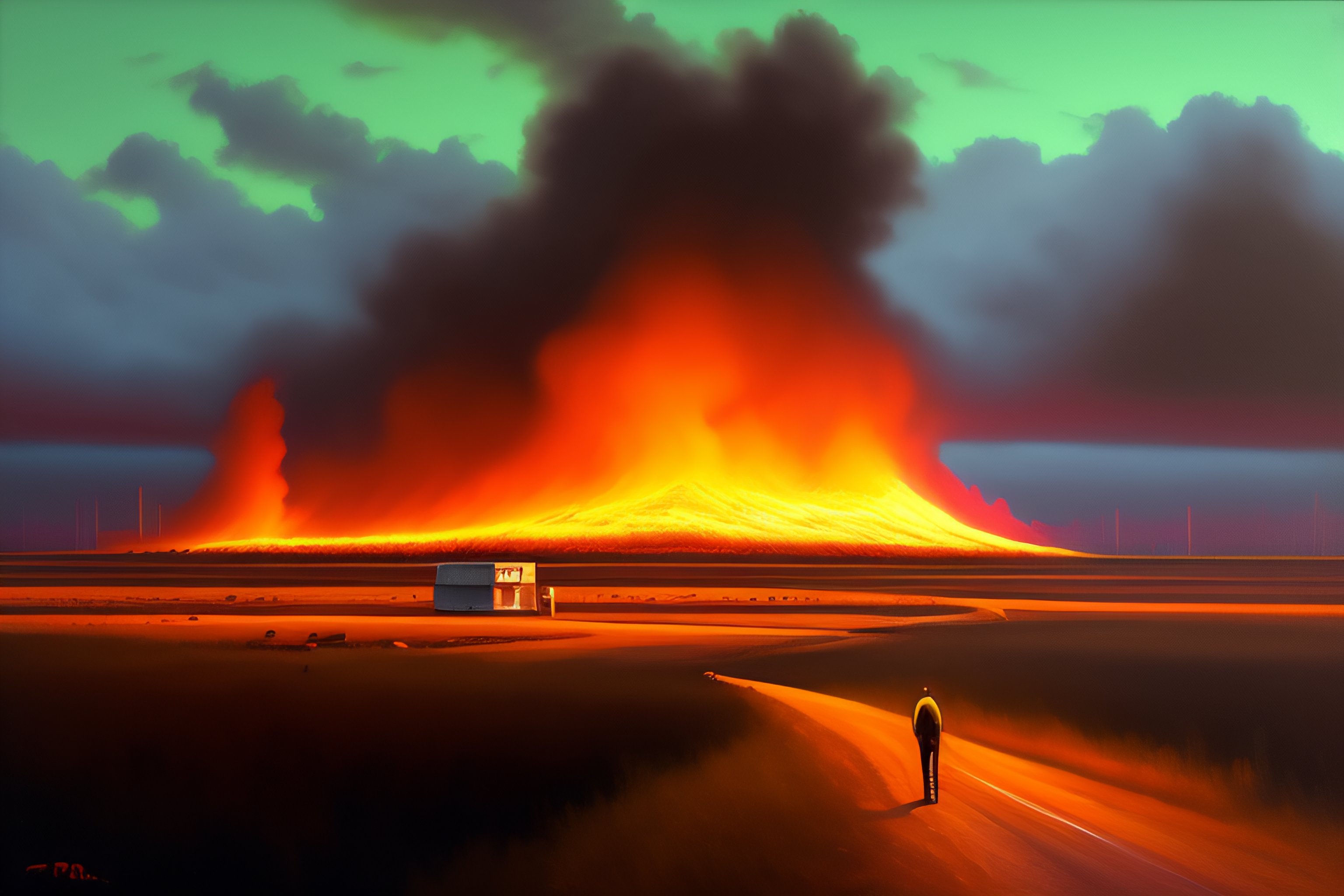 Lexica - Capitalist hell dystopia oil painting