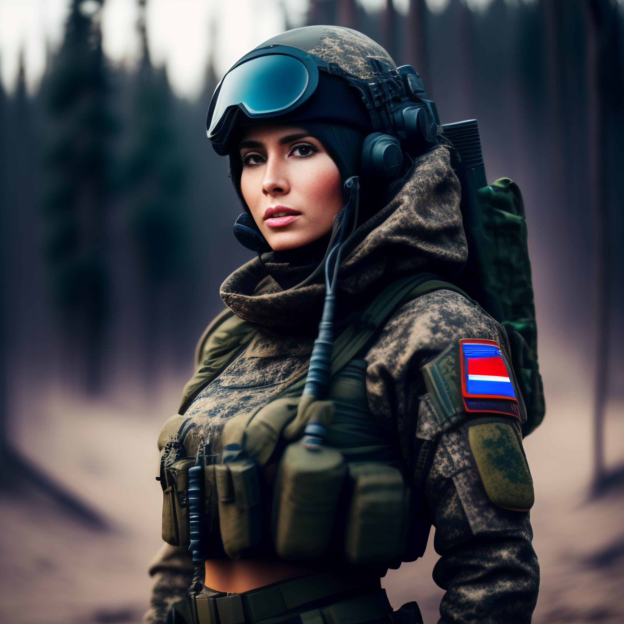 Lexica - A cyber beautiful Russian girl warrior in a burnt land ...