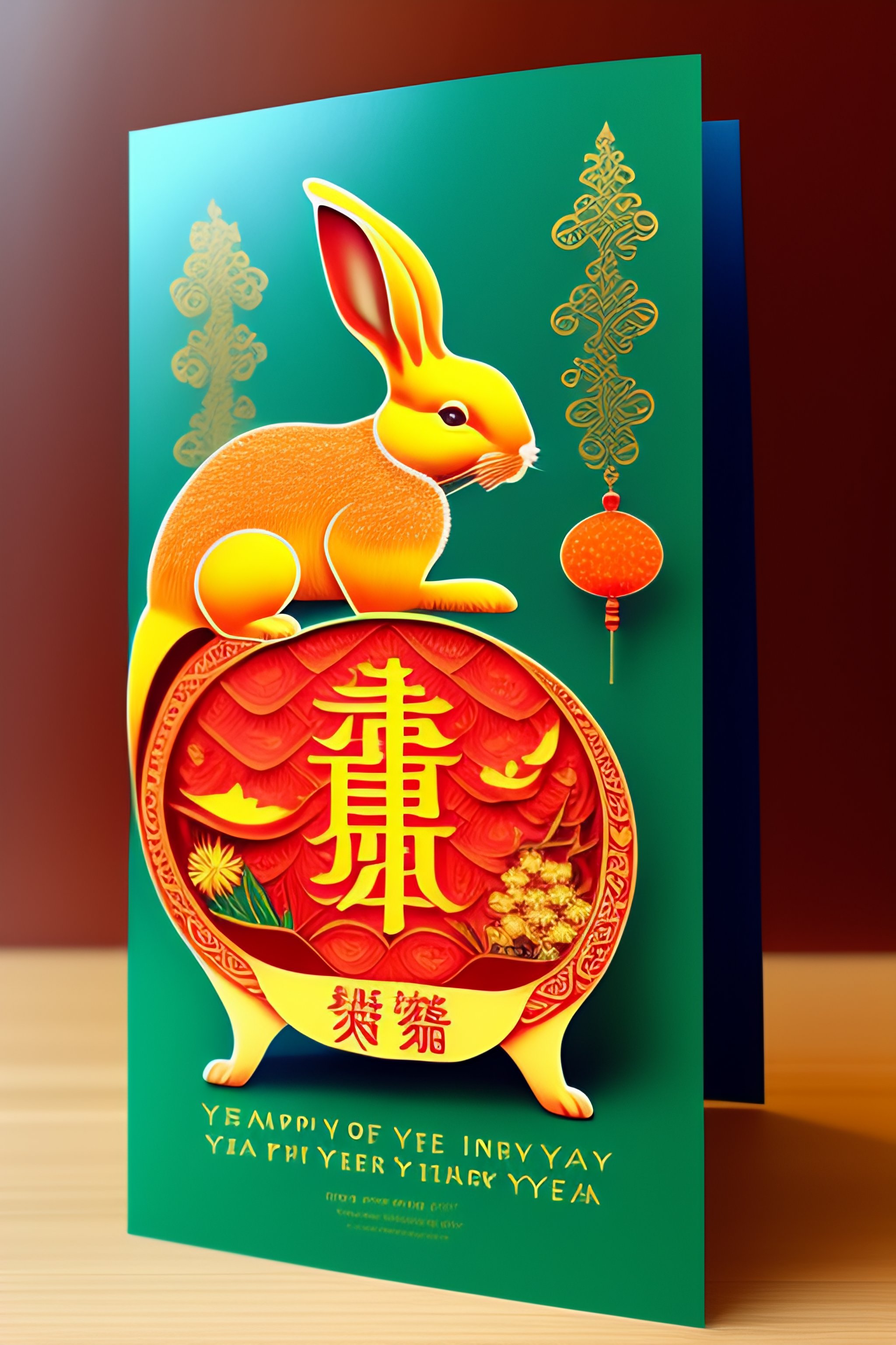Lexica - Year of the rabbit greeting card, chinese new year