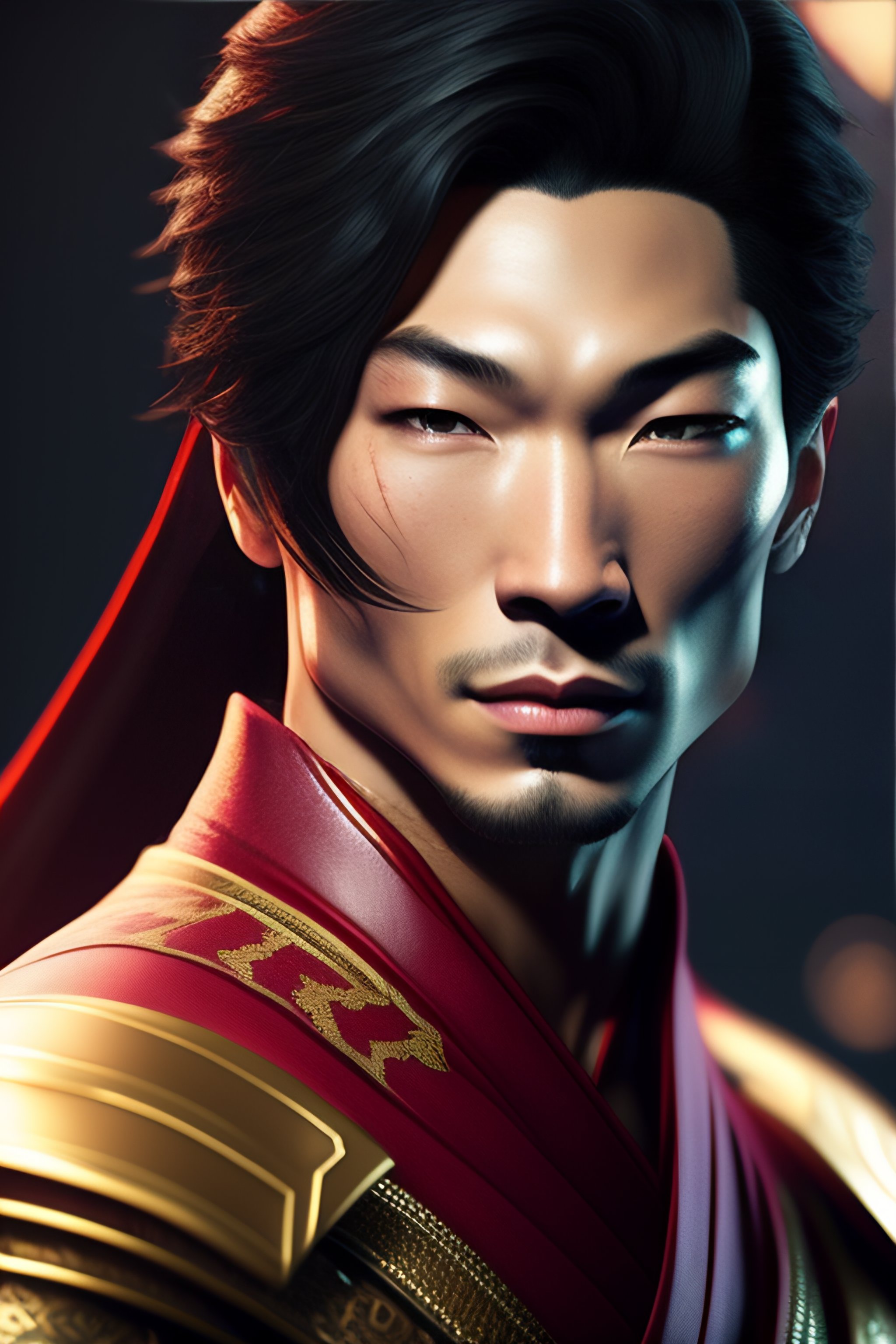Lexica - Potrait of thin super muscular ezra miller as samurai , muscle ...