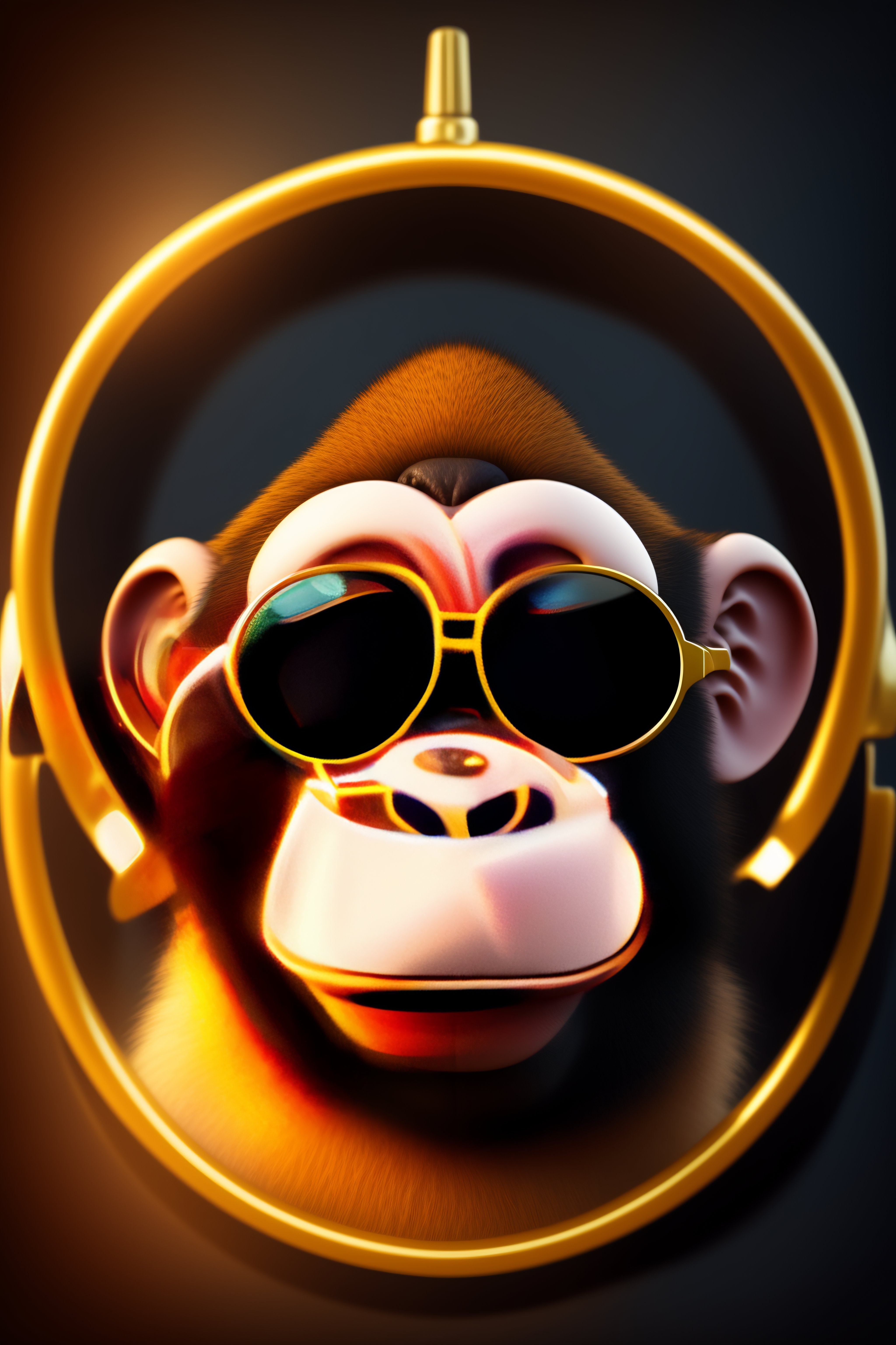 Lexica - Cartoon style monkey head with racing glasses bitting a ...