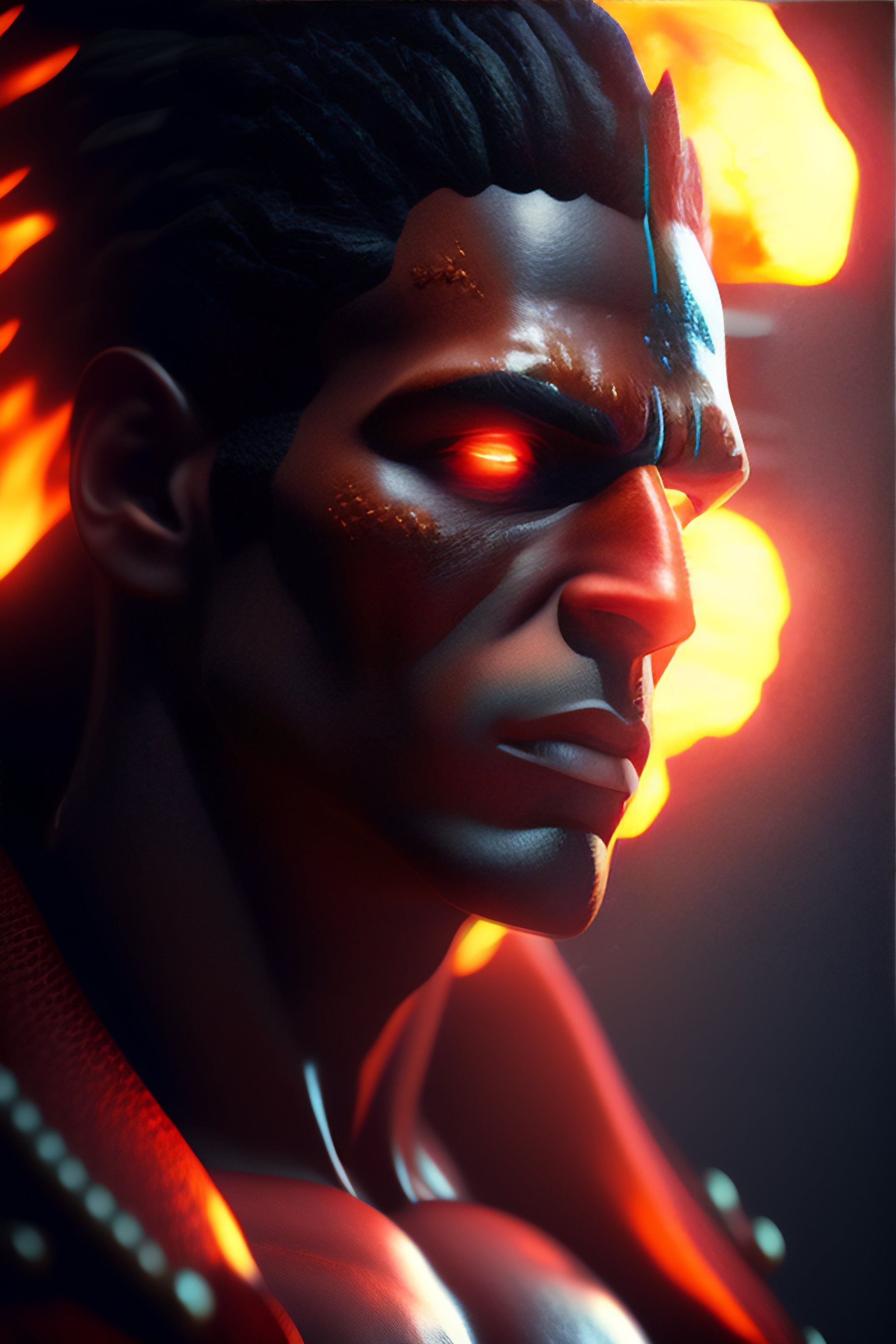 Lexica - Big monster with burns on his face in a mantle.Unreal engine 5, Cinematic, Color ...