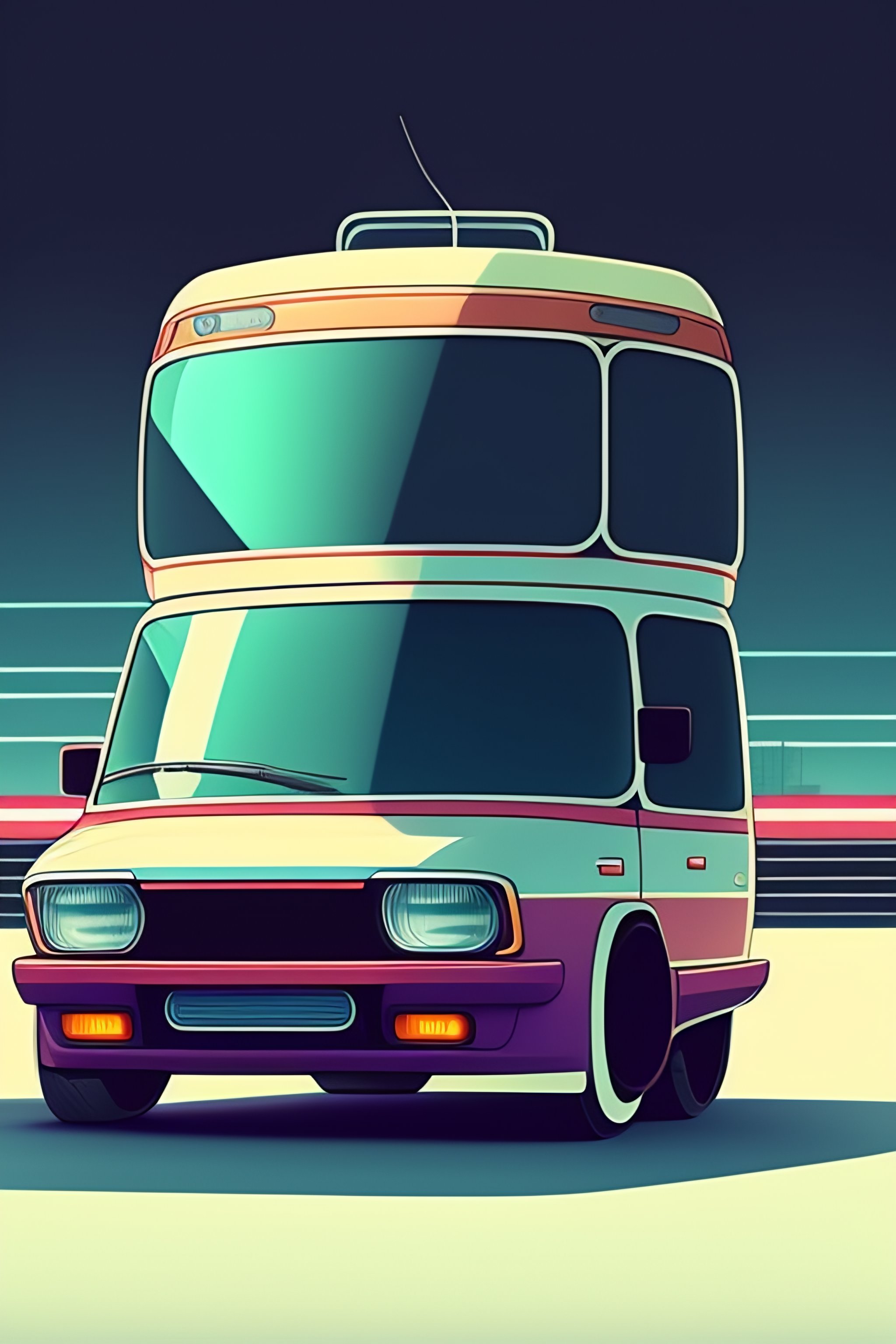 Lexica - A cute little car, in 90s anime style, seen from behind