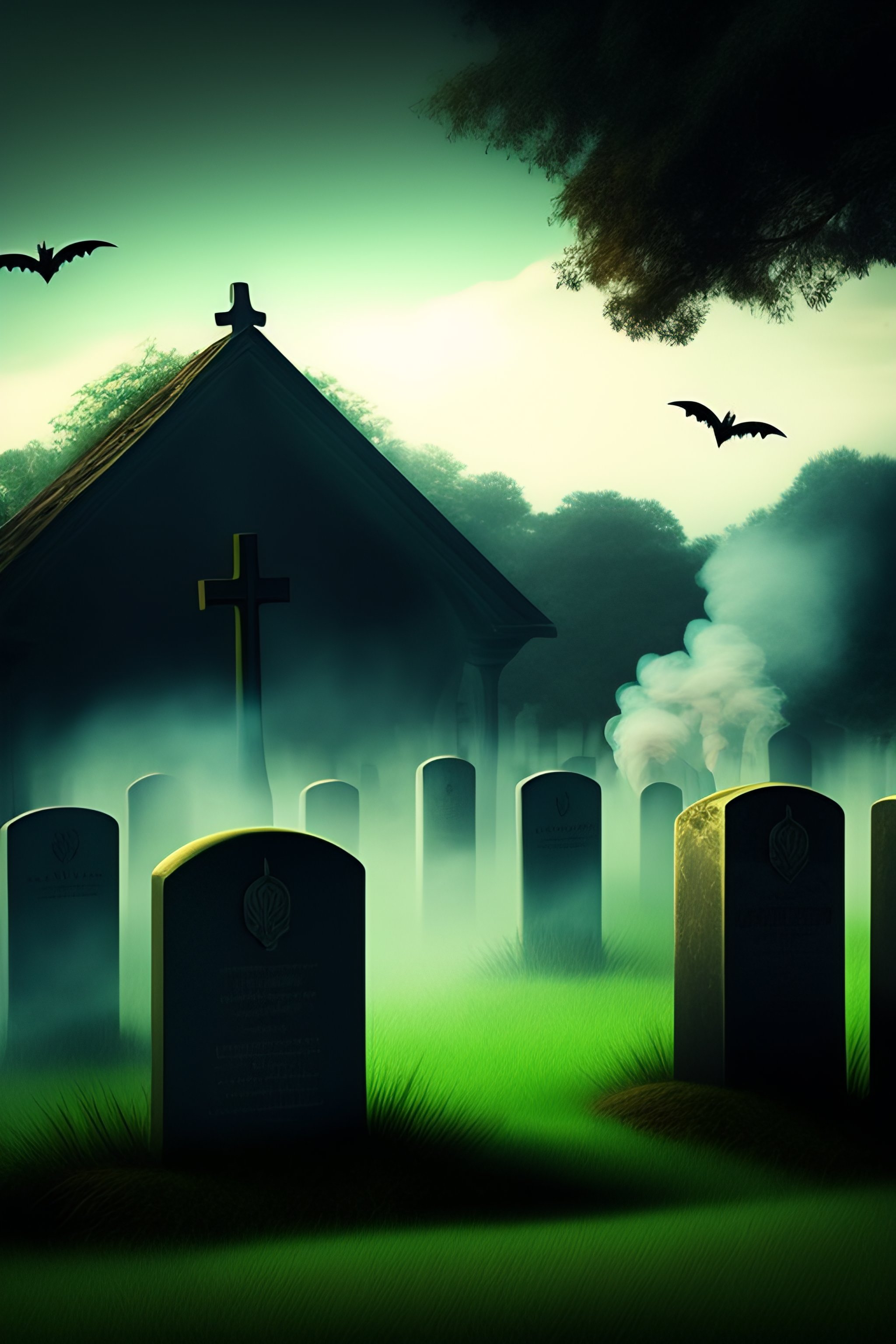 Lexica - Hyper realistic scary scene of a cemetery, open graves with ...