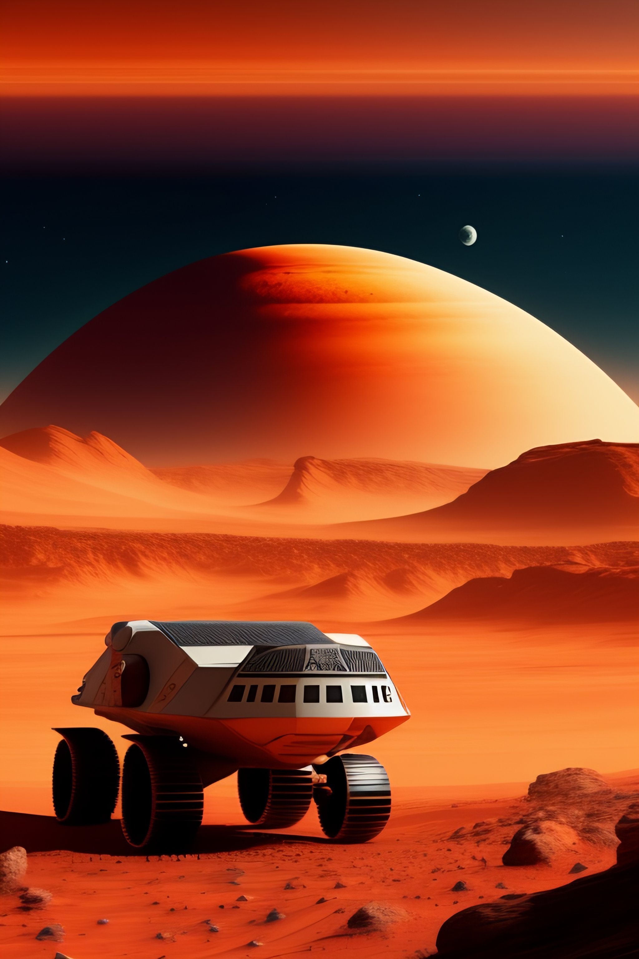 Lexica - A picture of an astronaut landing on mars with mountains and ...