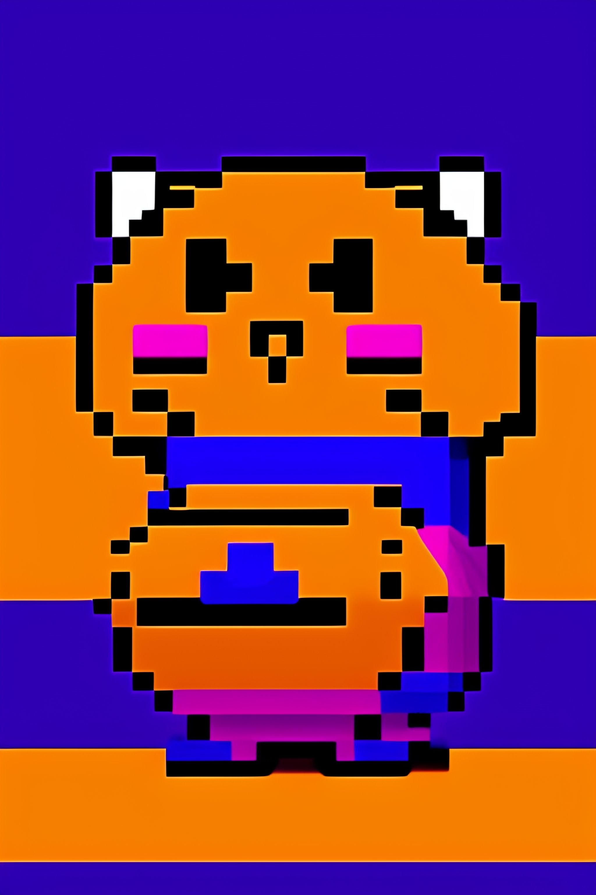 Lexica - A 2d 16-bit pixel happy cat video game sprite that is orange ...