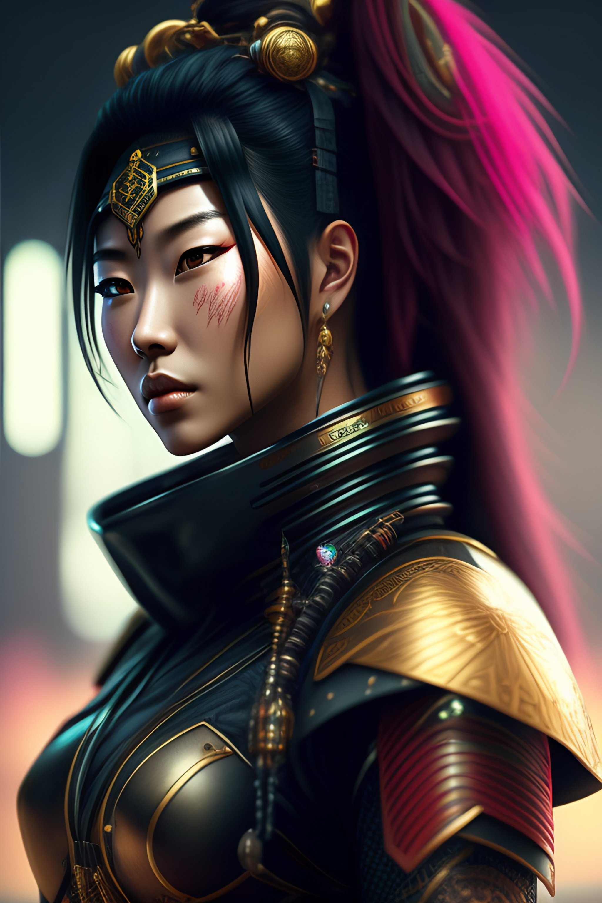 Lexica - Female samurai cyborg, mech, cyberpunk, intricate details ...
