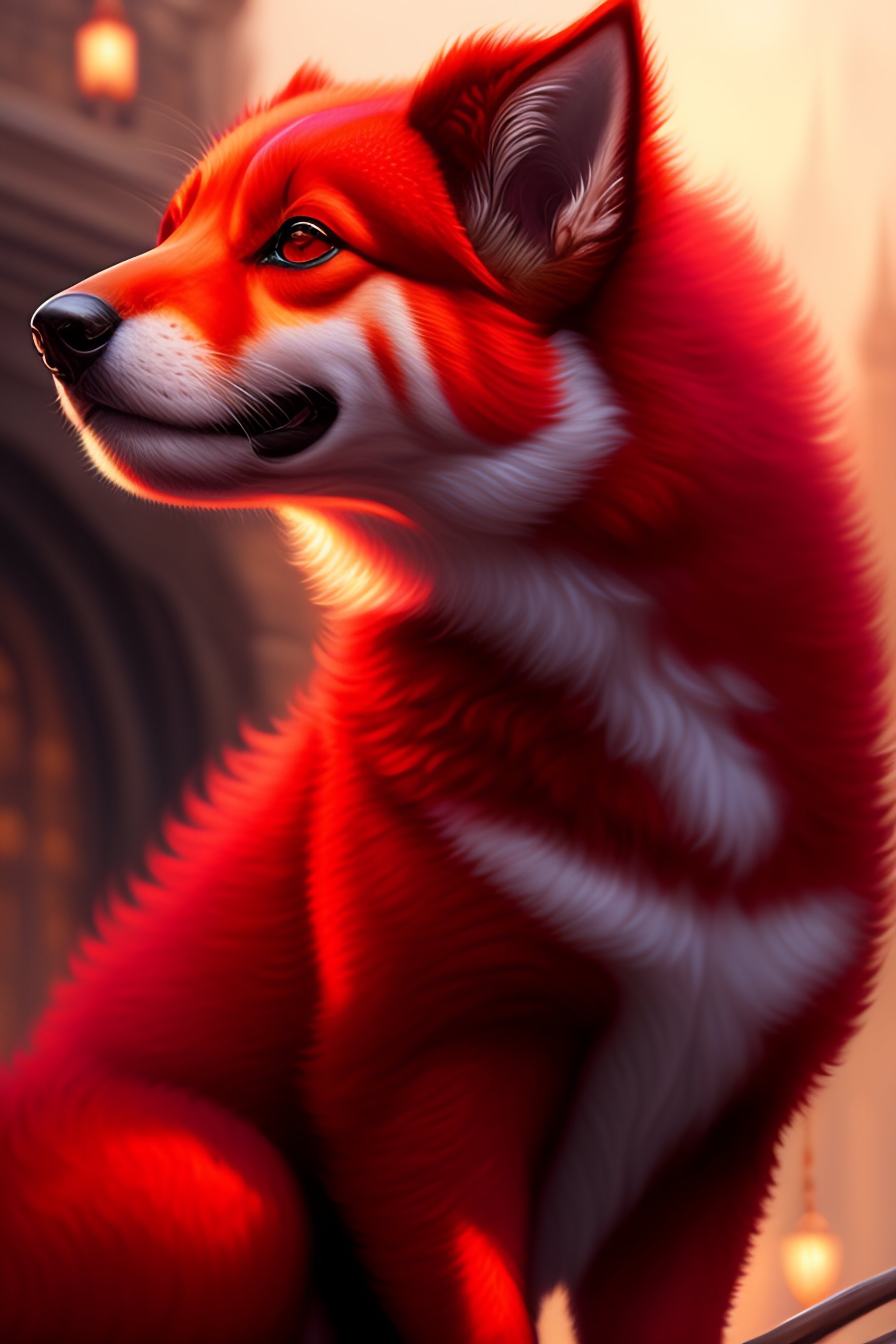 Lexica - Cute, fluffy, draconian small red beast, intricate, elegant ...