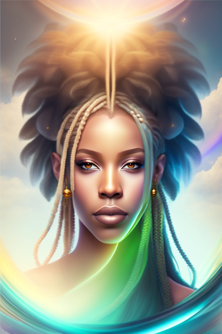Lexica - Spiritual white lady goddess with dreadlock hair, looking ...