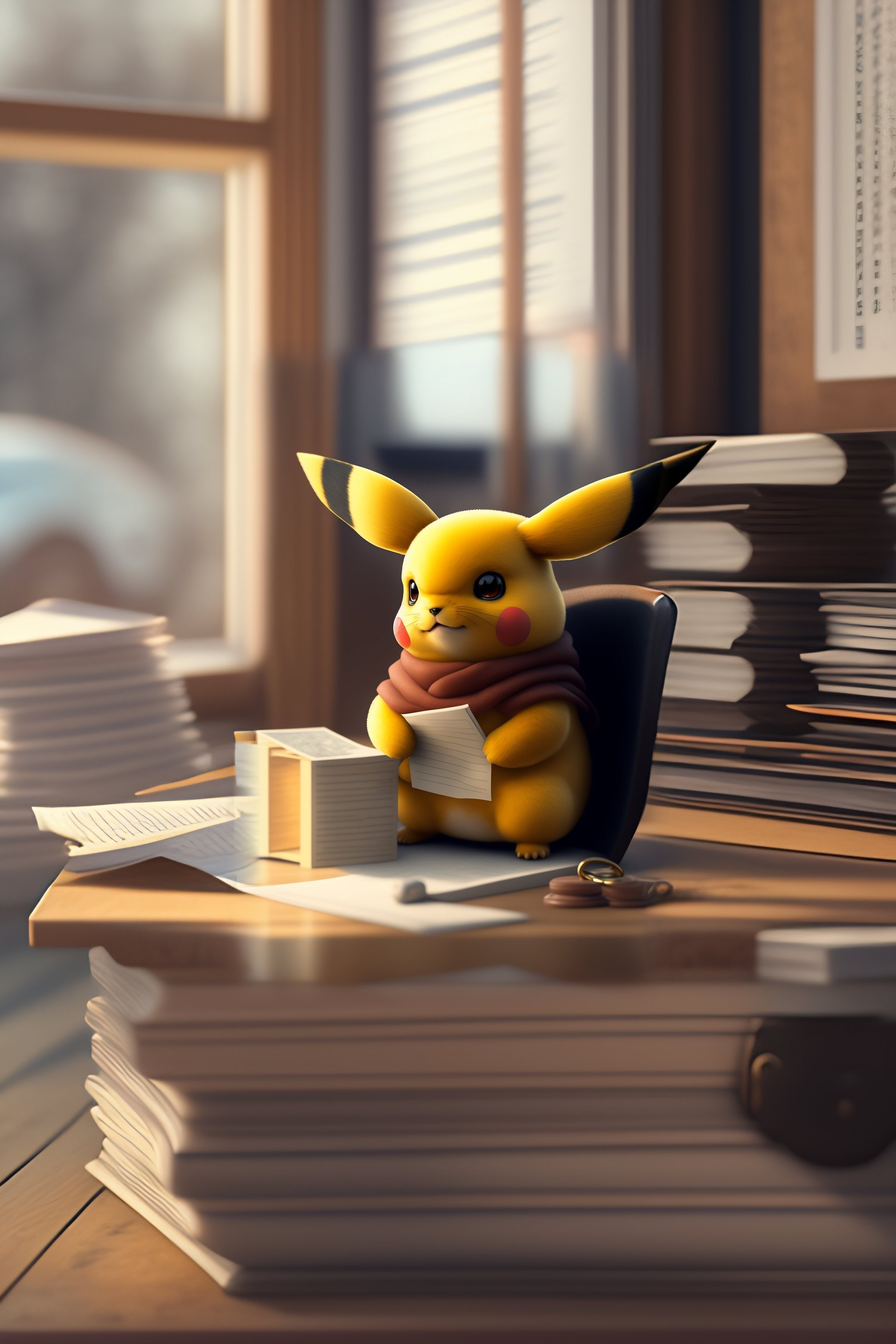 Lexica - Pikachu commiting tax fraud, paperwork, exhausted, cute ...