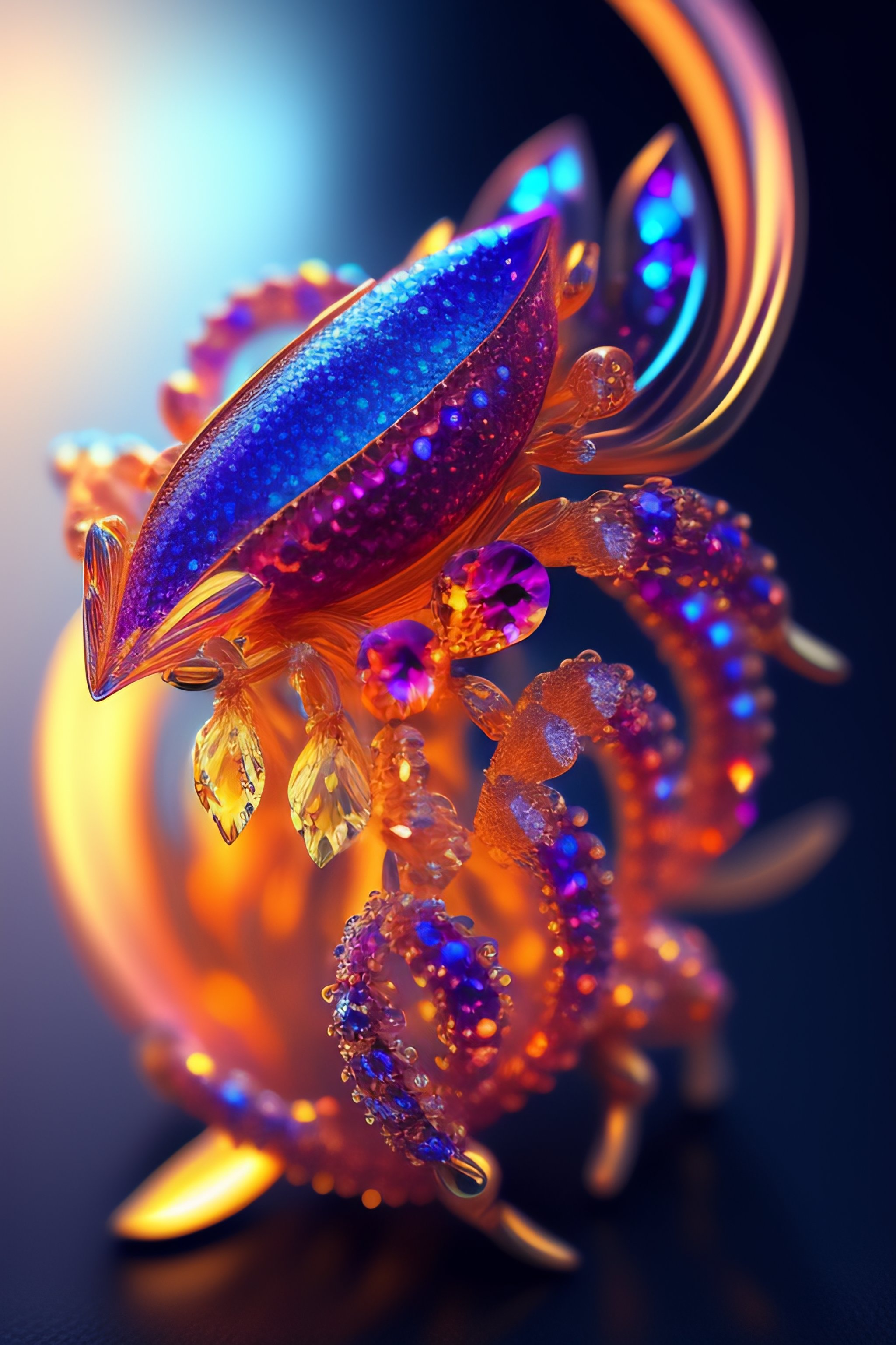 Lexica - A crystal scorpion in swarovski style, high detail, detailed ...