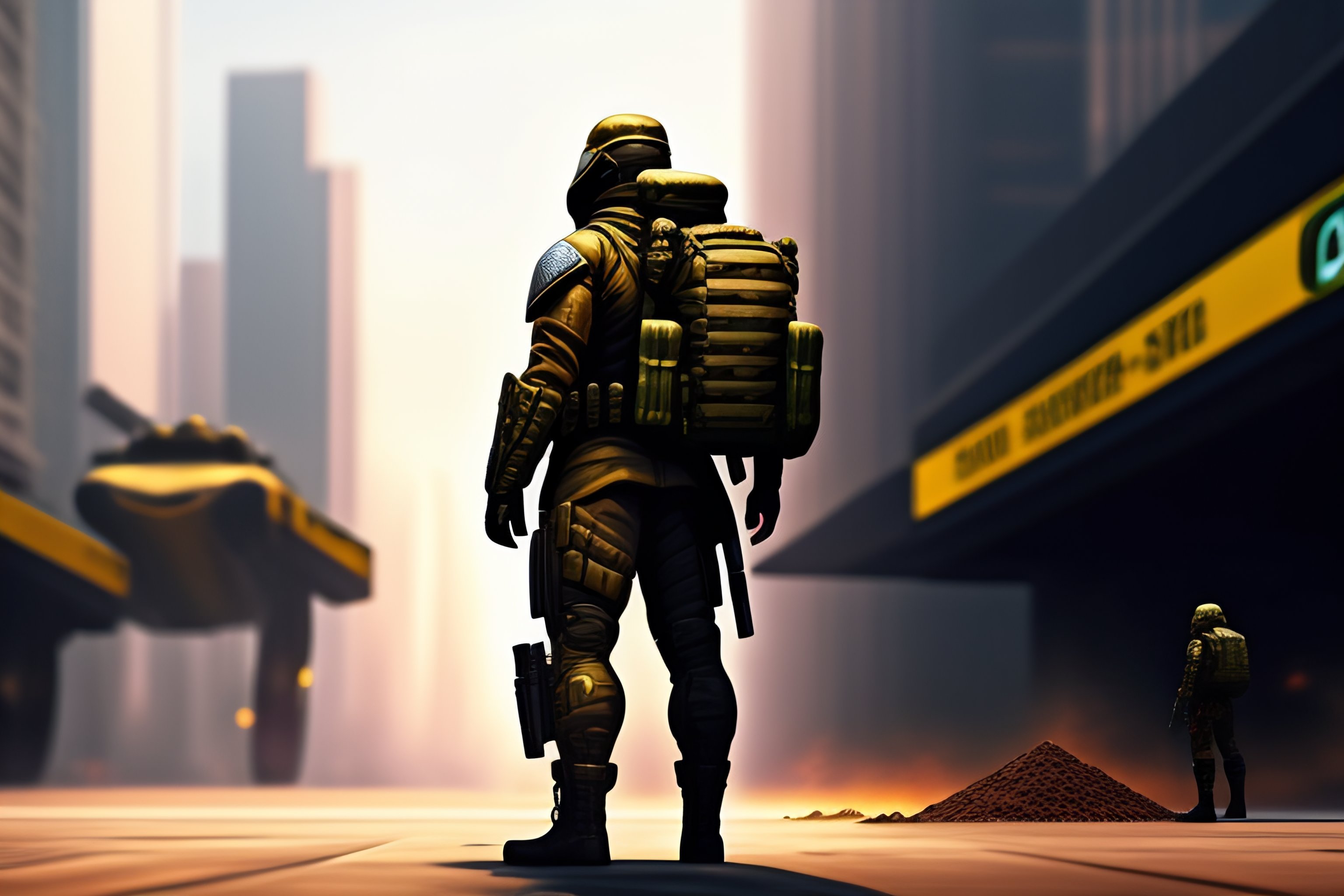Lexica - Elite soilder guarding a modern city