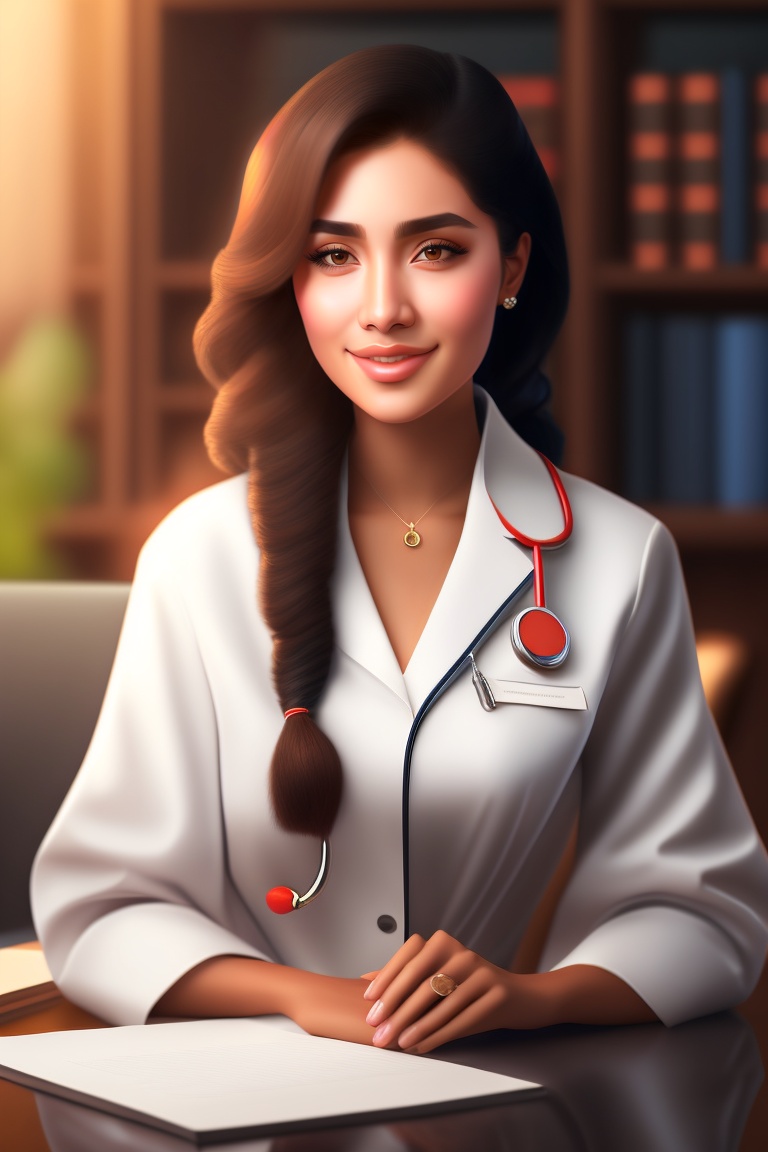Lexica - Photo of a Pakistani gorgeous young doctor wearing a doctor's ...