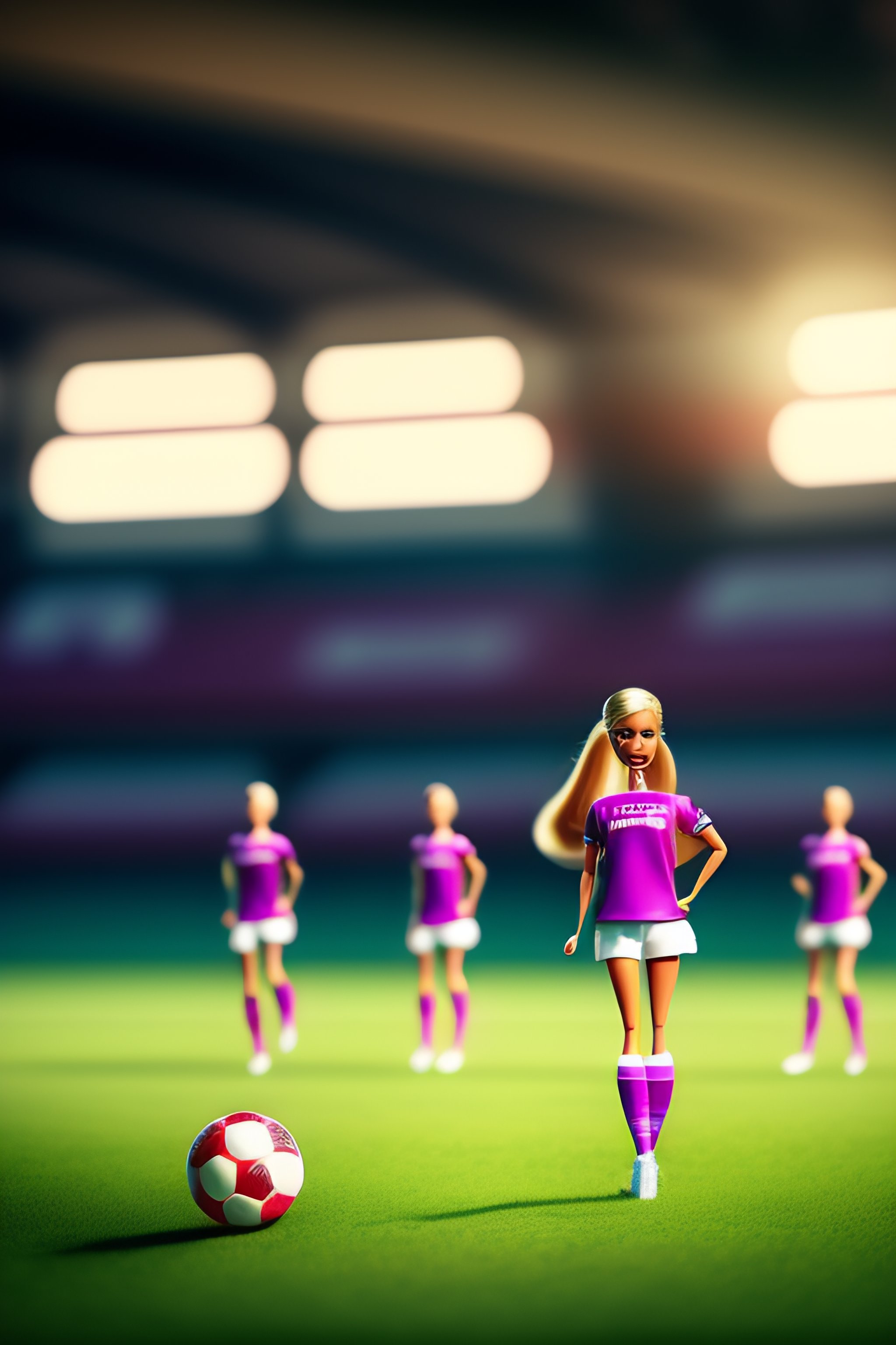 Lexica - Barbie in a soccer team with her friends, very high resolution