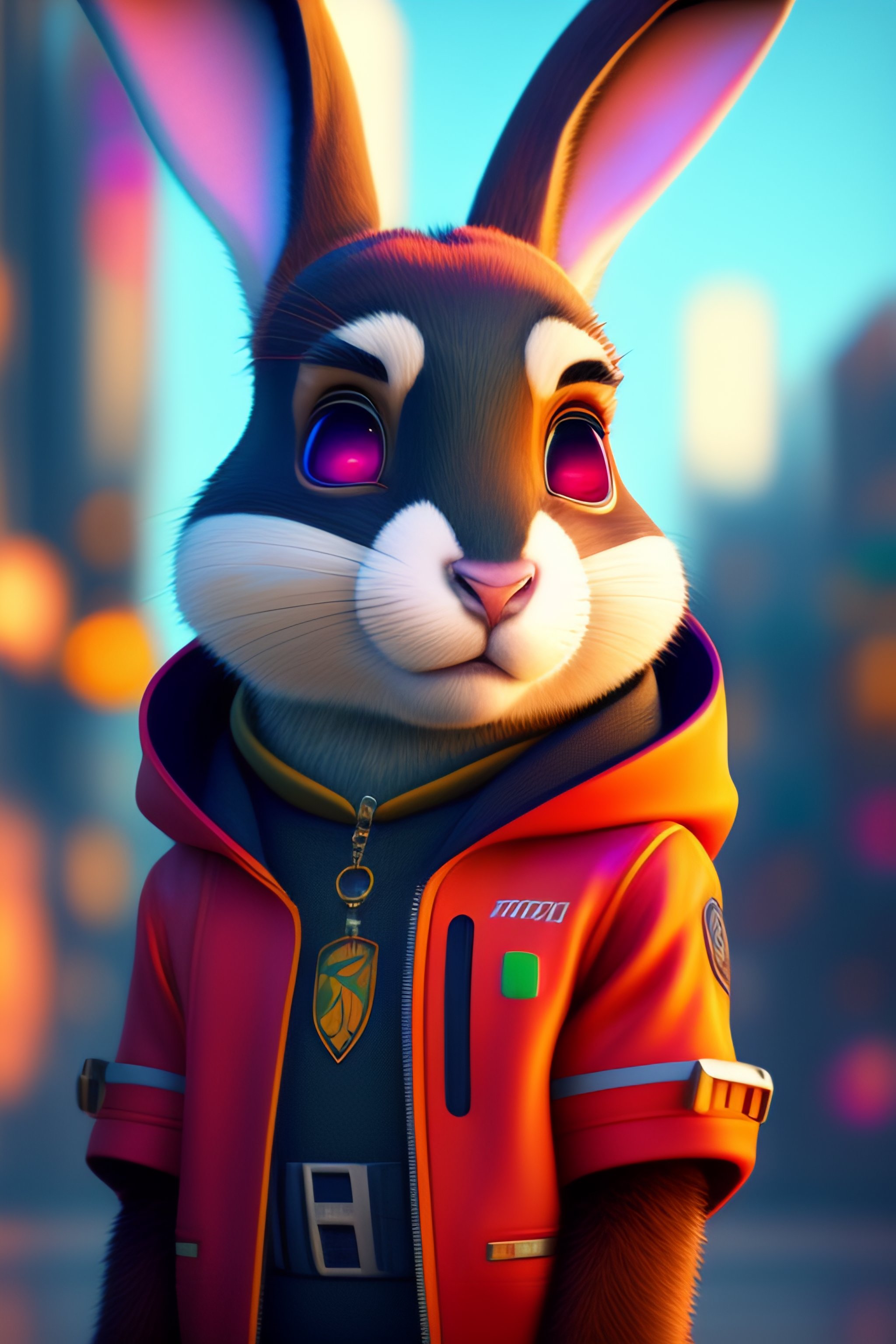 Lexica - Super cute cyberpunk bunny, pixar, zootopia, cgi
