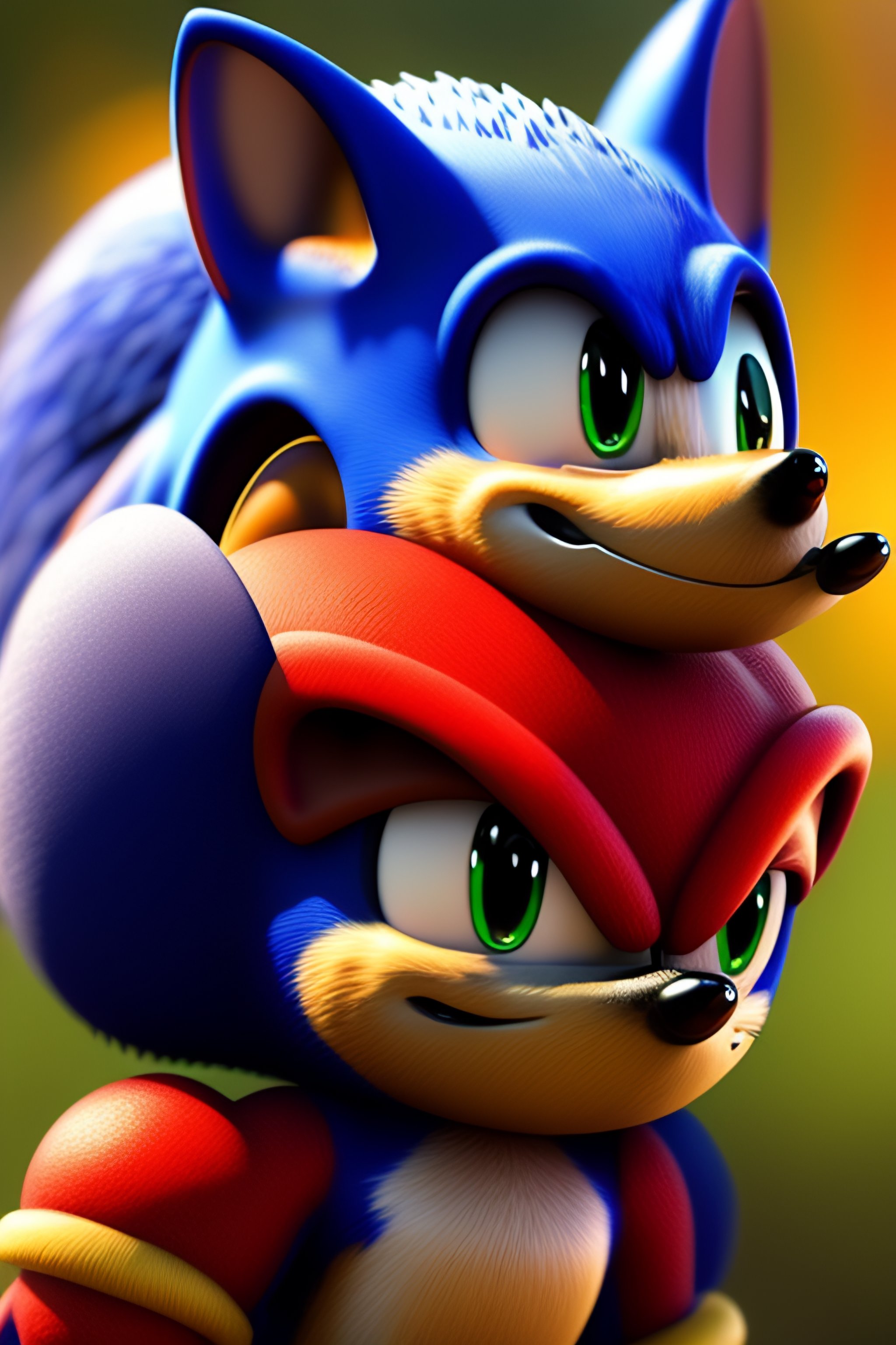 Lexica - Sonic the hedgehog wearing a ladybug costume