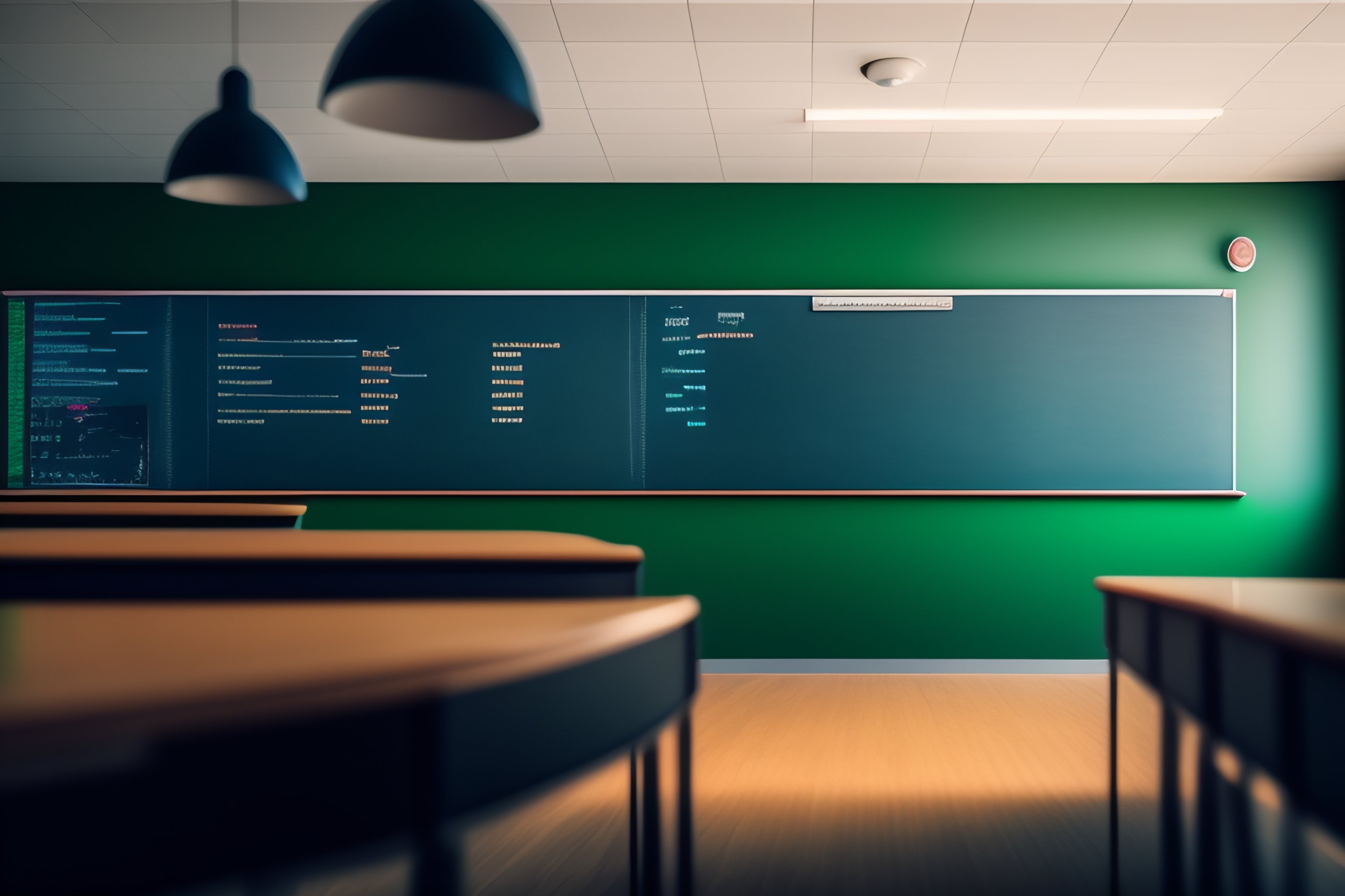 Lexica - A student standing in a classroom with blackboard behind him ...