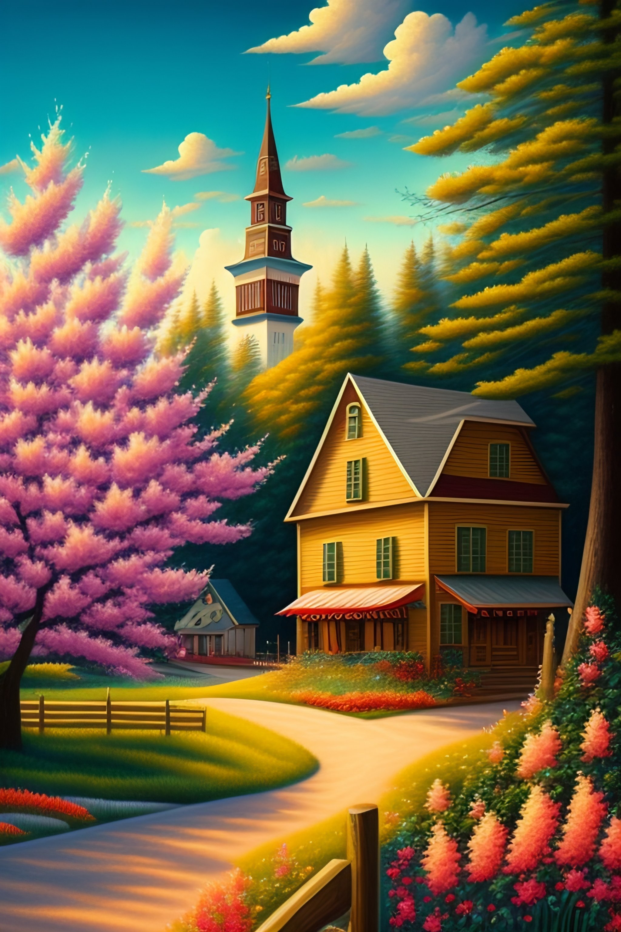 Lexica - Town in spring by charles wysocki