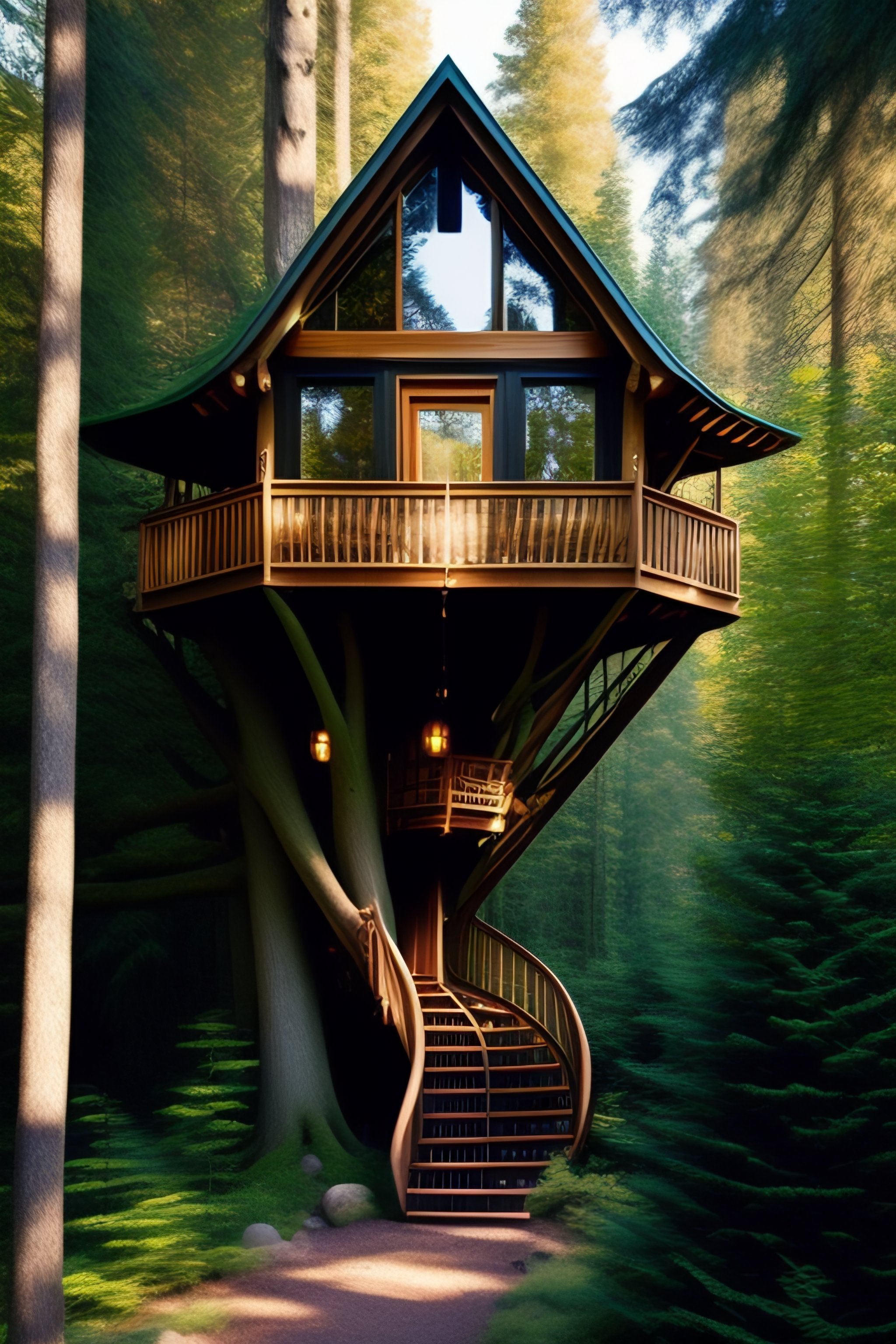 Lexica - Treehouse in lush forest, better homes and hardens magazine ...