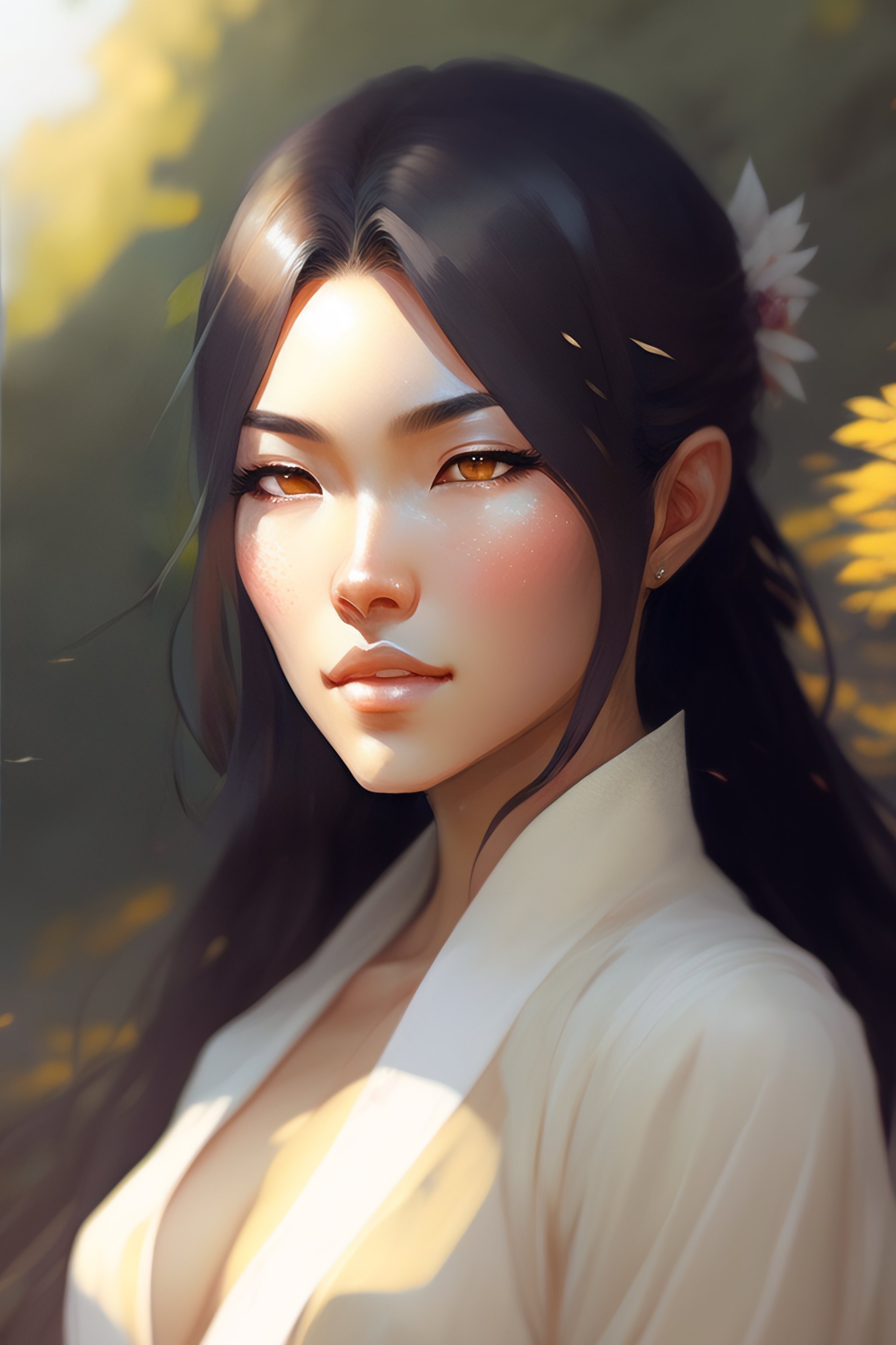 Lexica - A mestizo woman, asian and European rase, european eyes, white ...