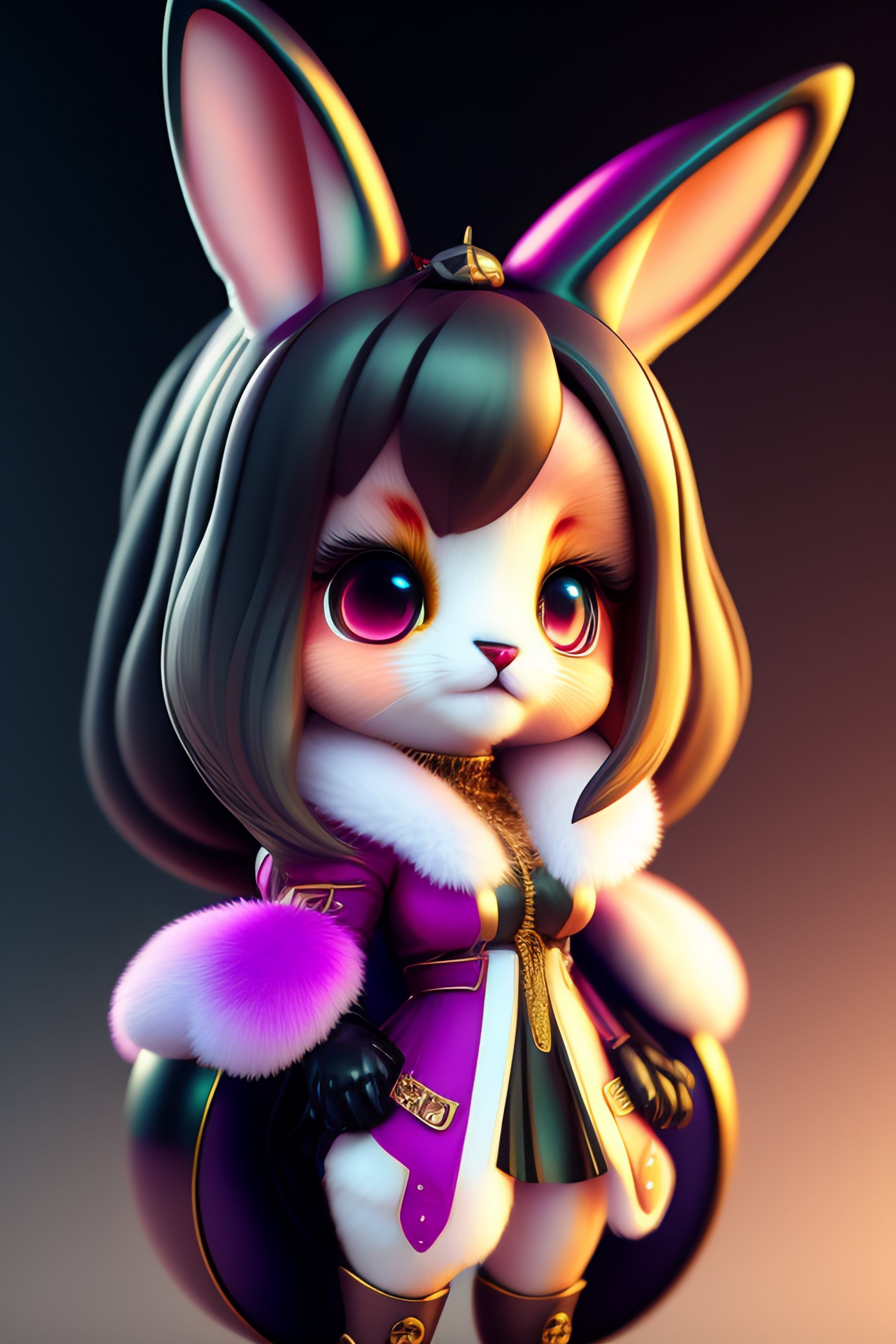 Lexica - Cute and adorable cartoon anthropomorphic female rabbit in ...