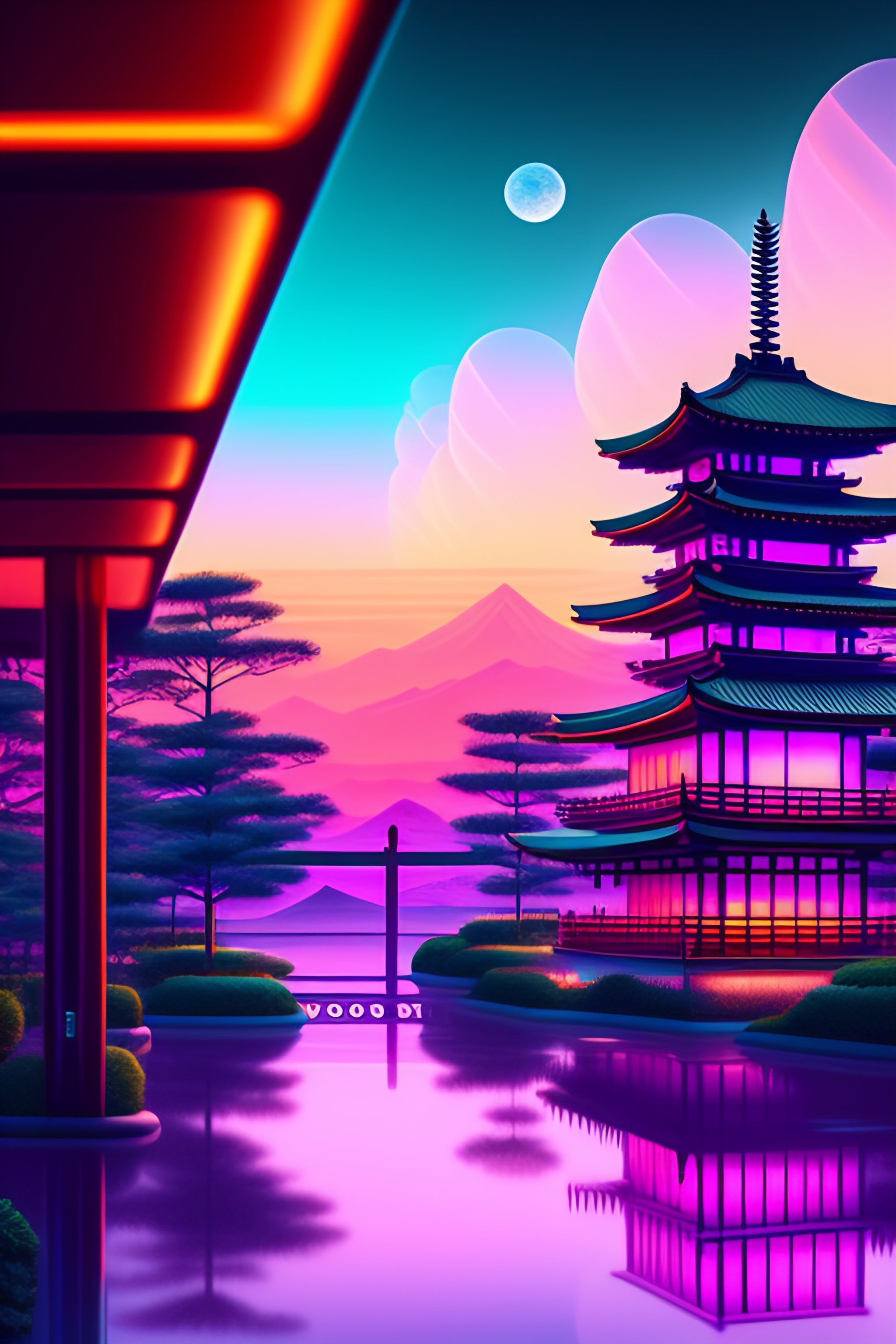 Lexica - Synthwave japanese realistic town