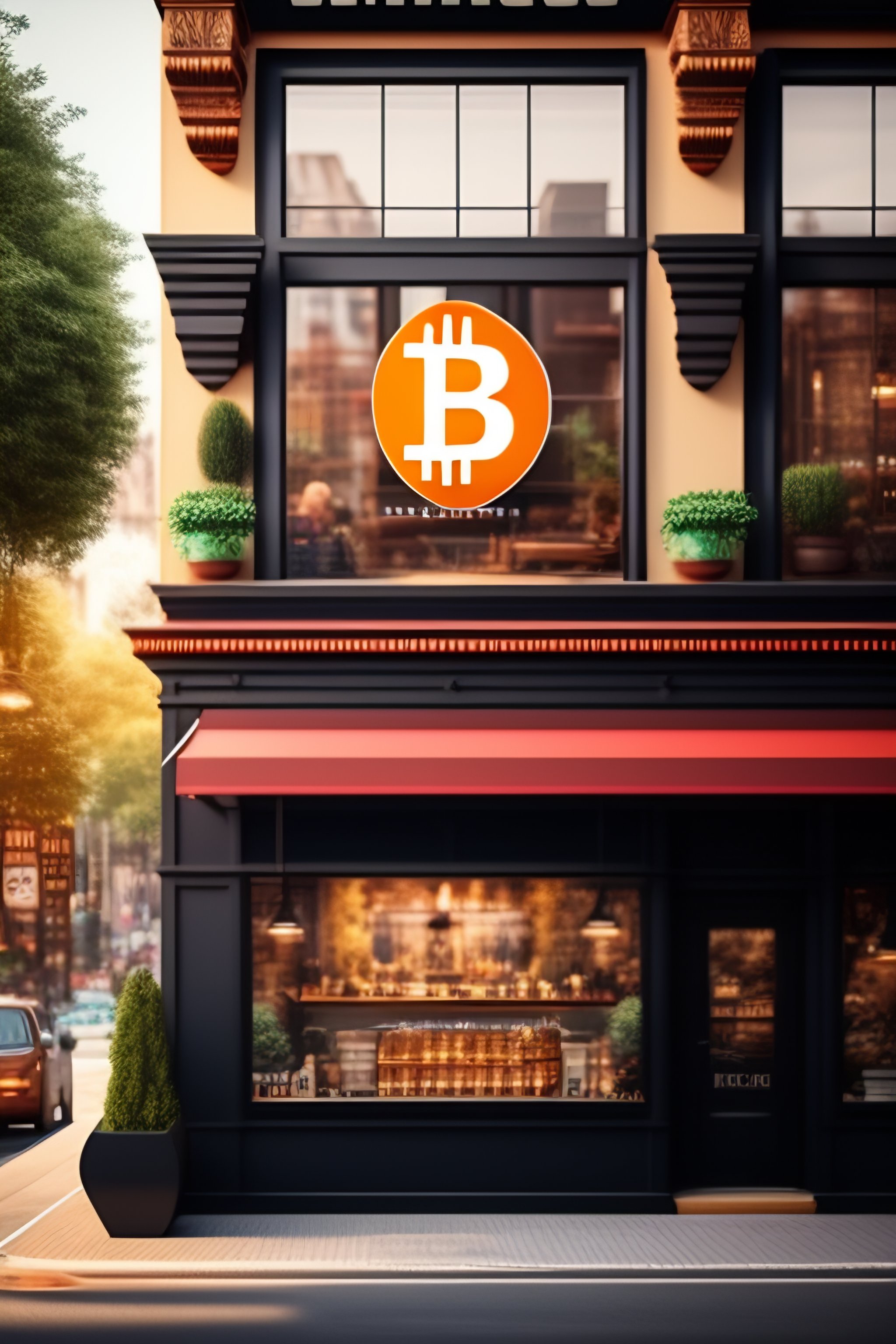 Lexica - Generate a picture of a bustling bitcoin cafe located in a ...