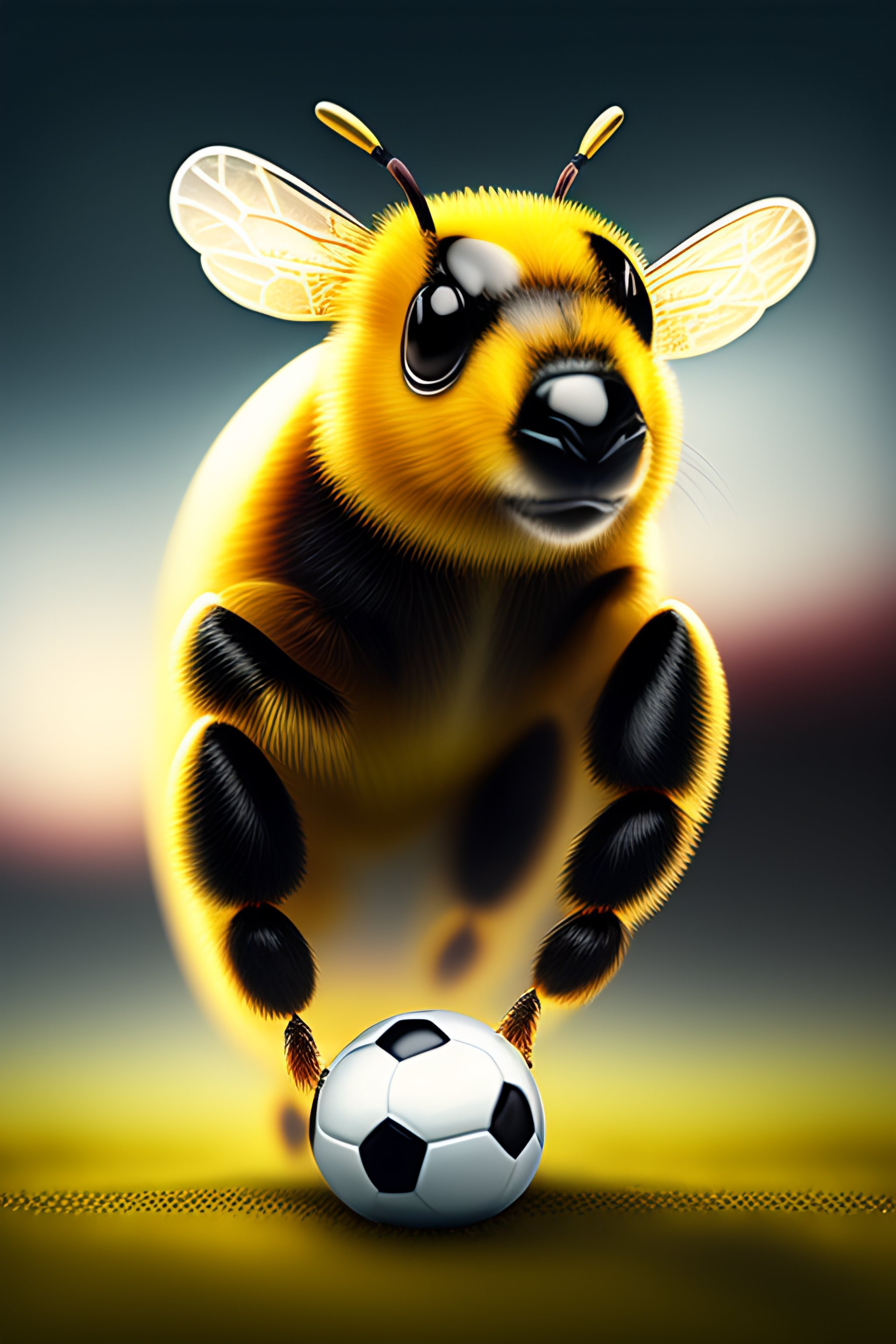 Lexica - Bee who is playing soccer