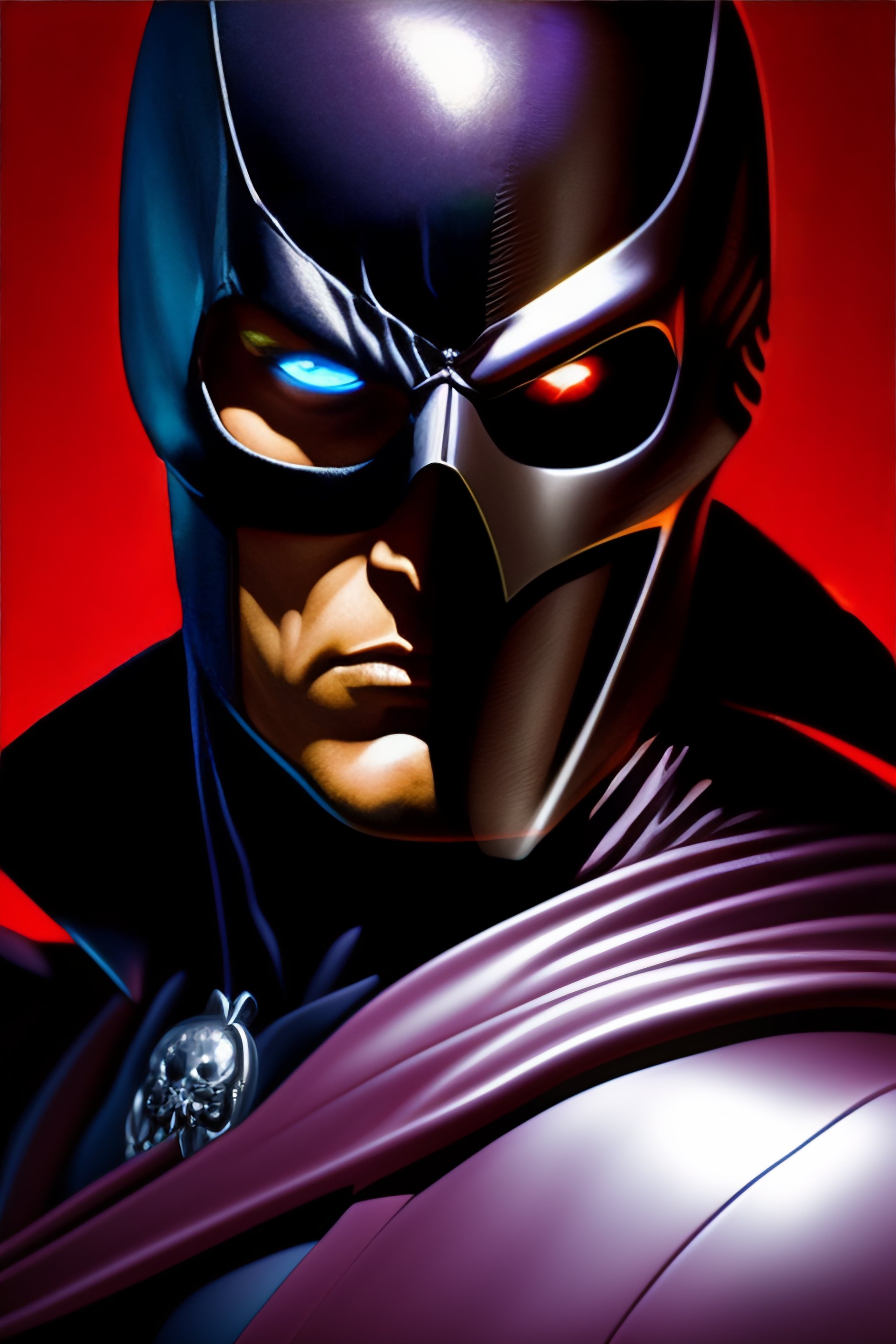 Lexica - Superhero with skull face gothic art by alex ross 4k hd