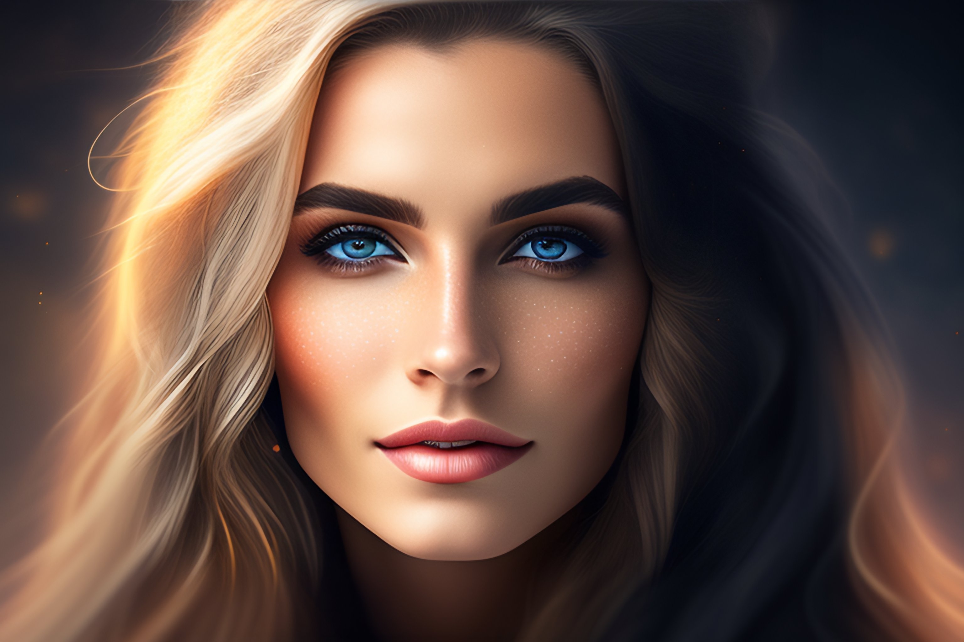 Lexica - Her face pale and swarthy, large gray eyes under round ...