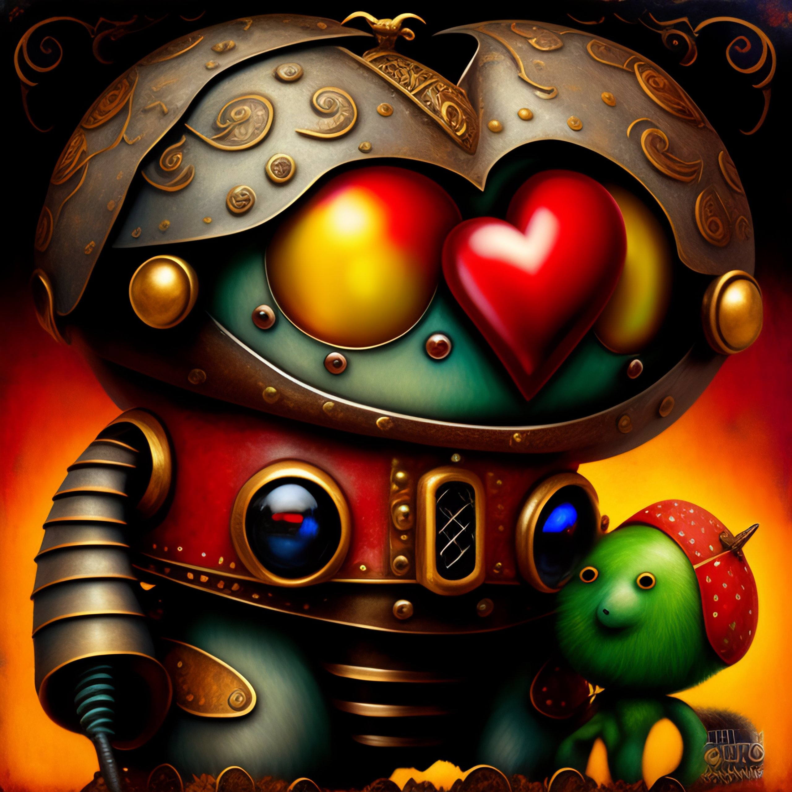 Lexica - Robot gnome monster antique valentines mixed media collage ...