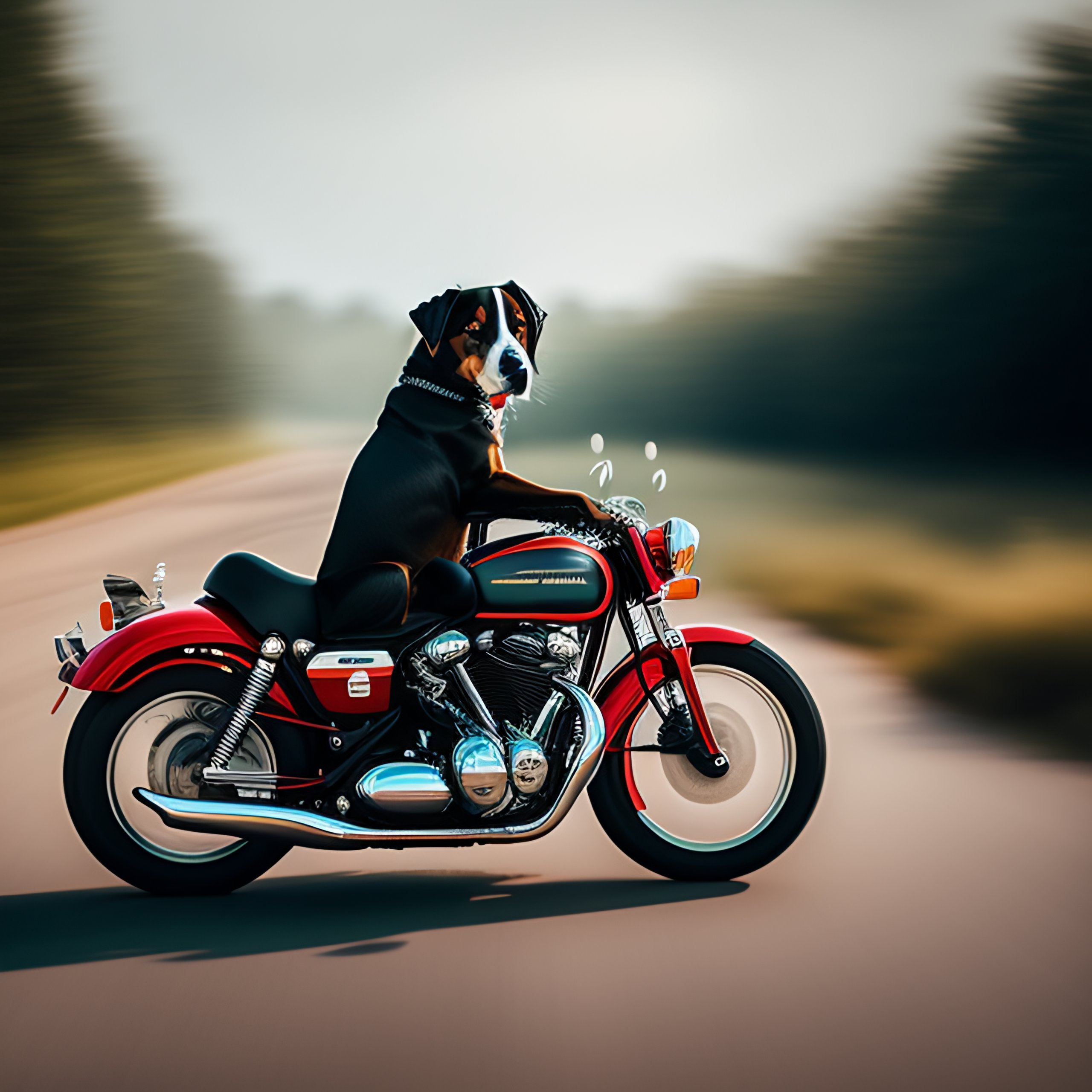 Lexica - Dog on motorcycle