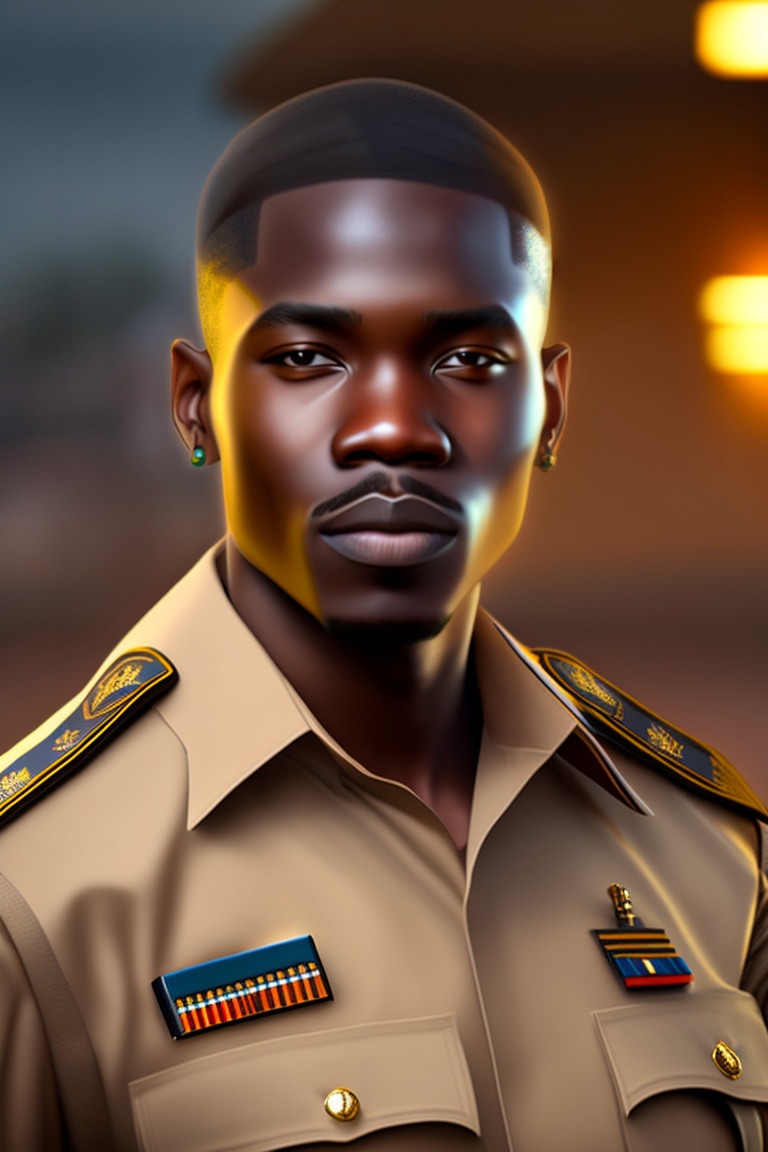 Lexica - A west African male security guard, using a radio