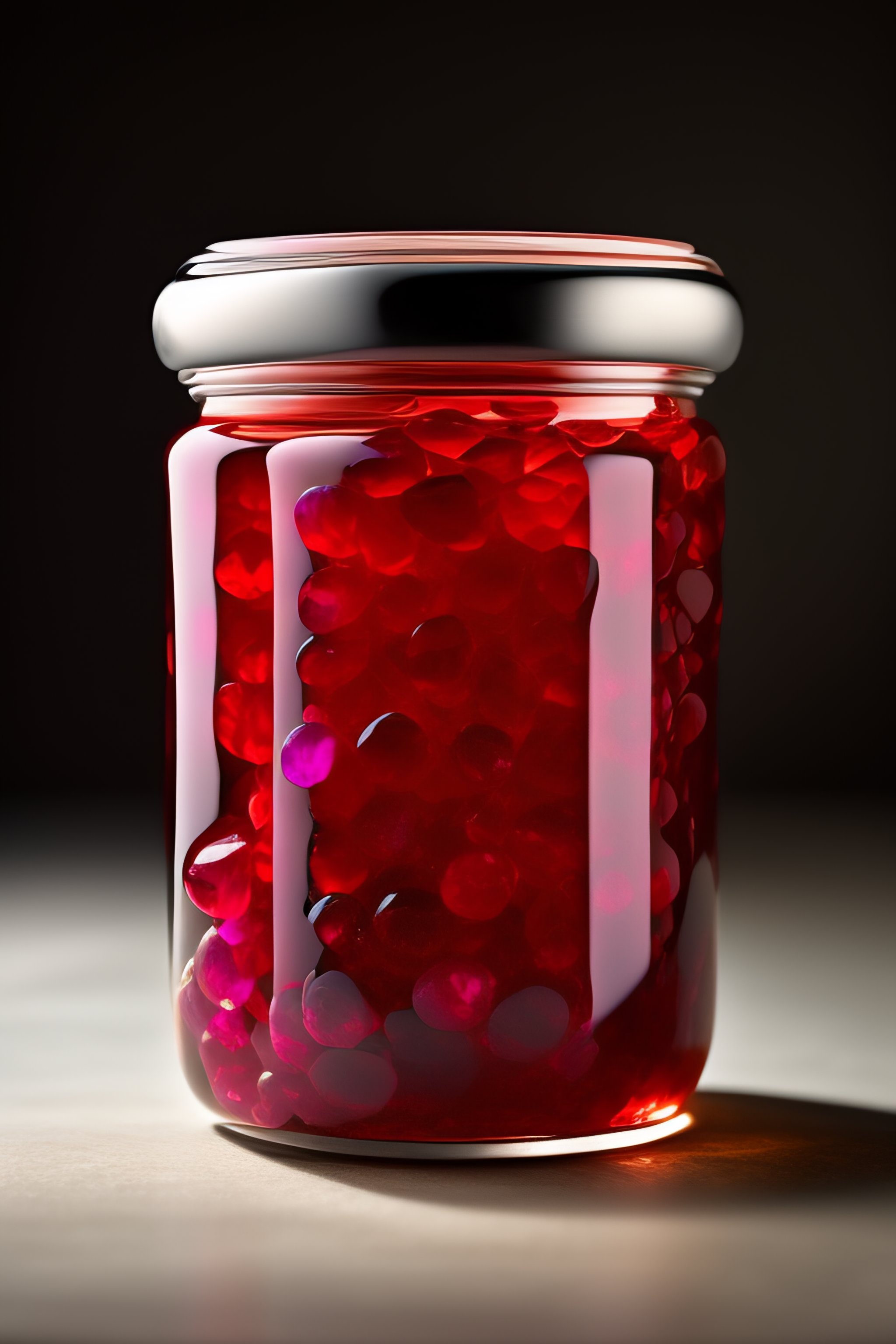 Lexica - Ruby gemstones in a jar