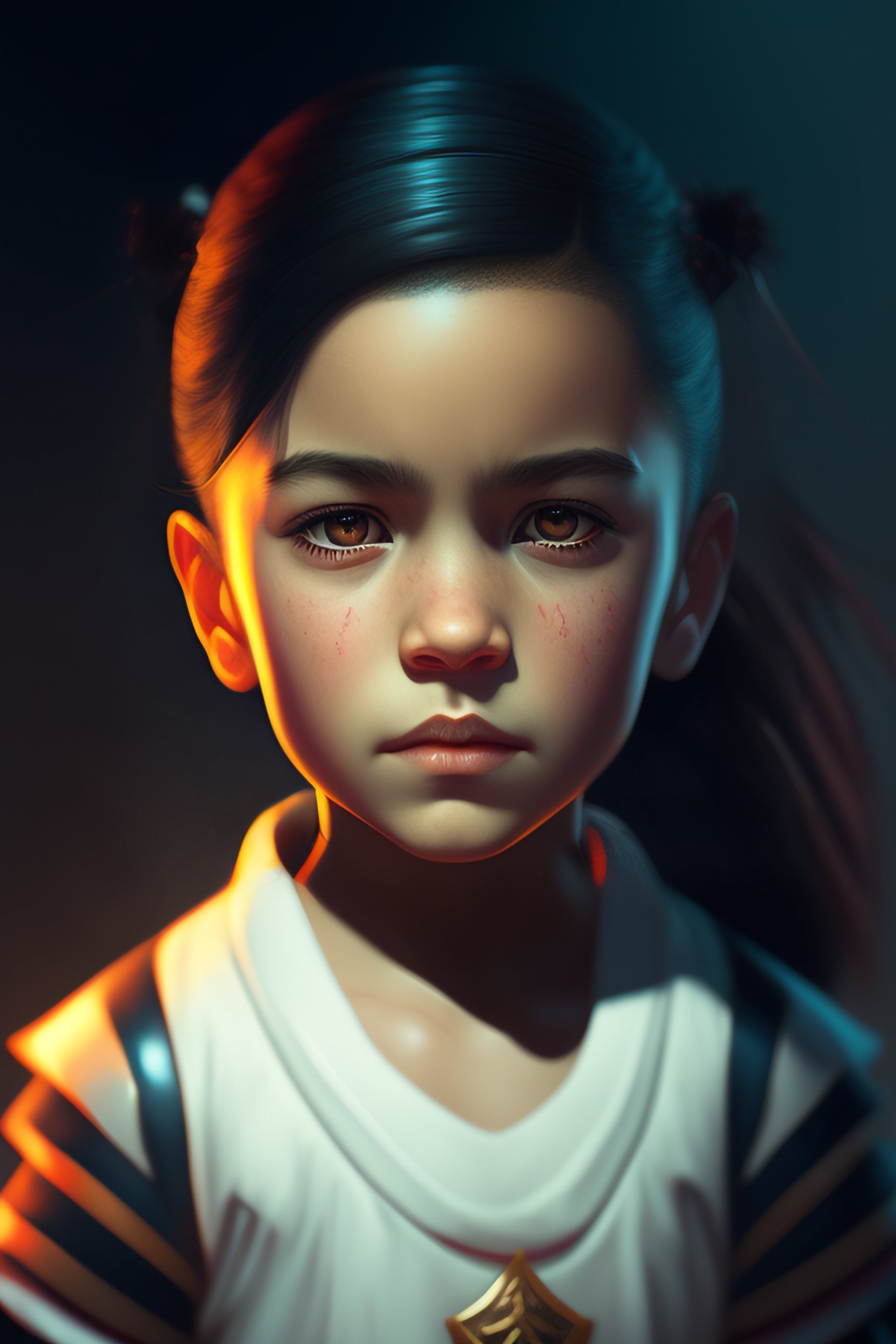 Lexica - A portrait of poor crazy aggressive child, in a style of ...