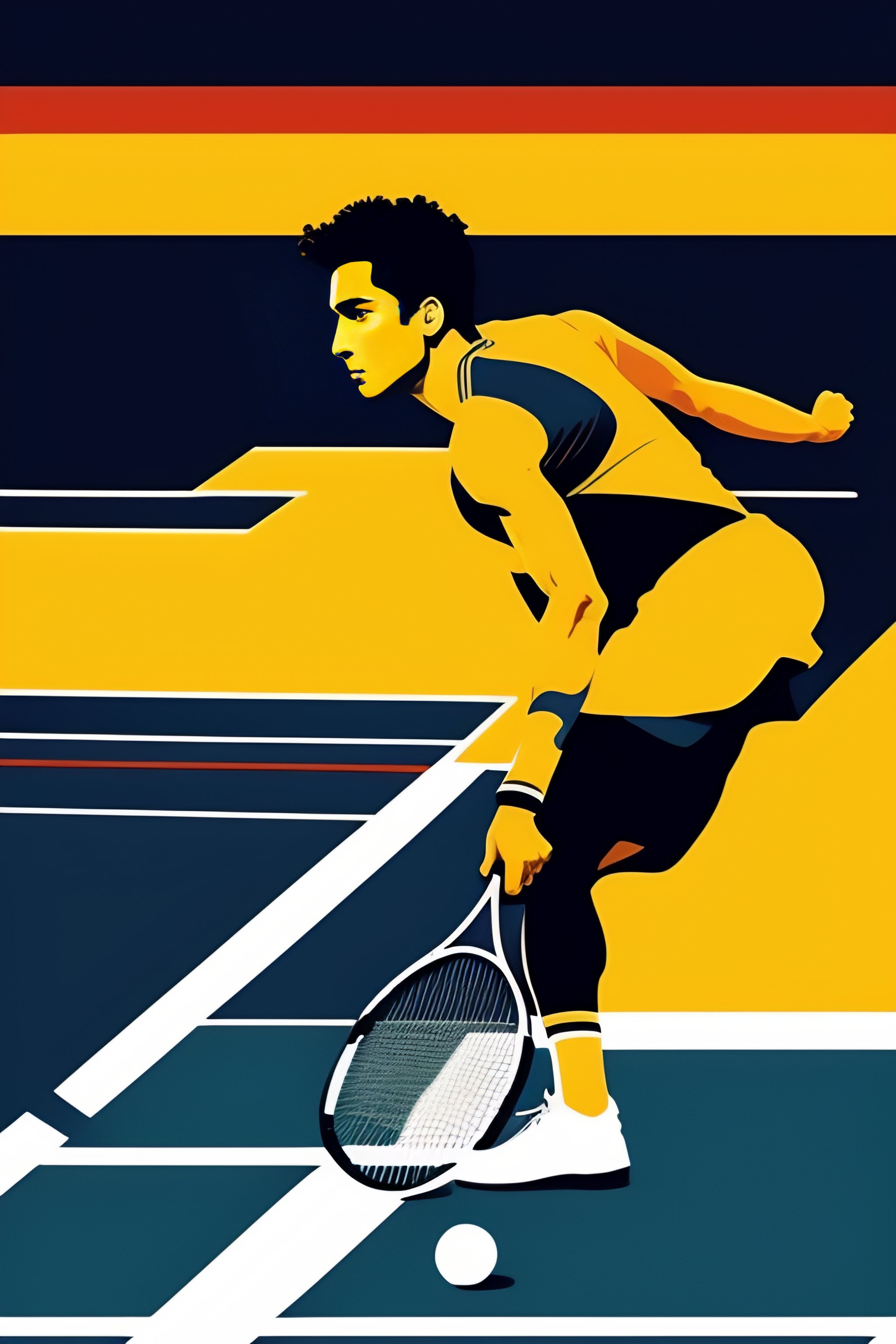 Lexica - Tennis player, in motion, holding a racket, on the tennis ...