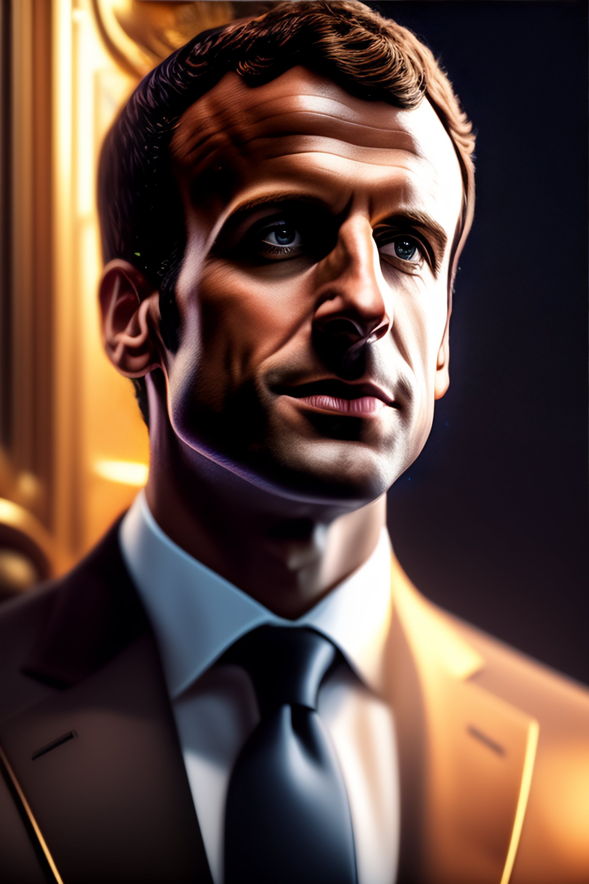 Lexica - Emmanuel macron as god, heavem, portrait, intricate, detailed ...