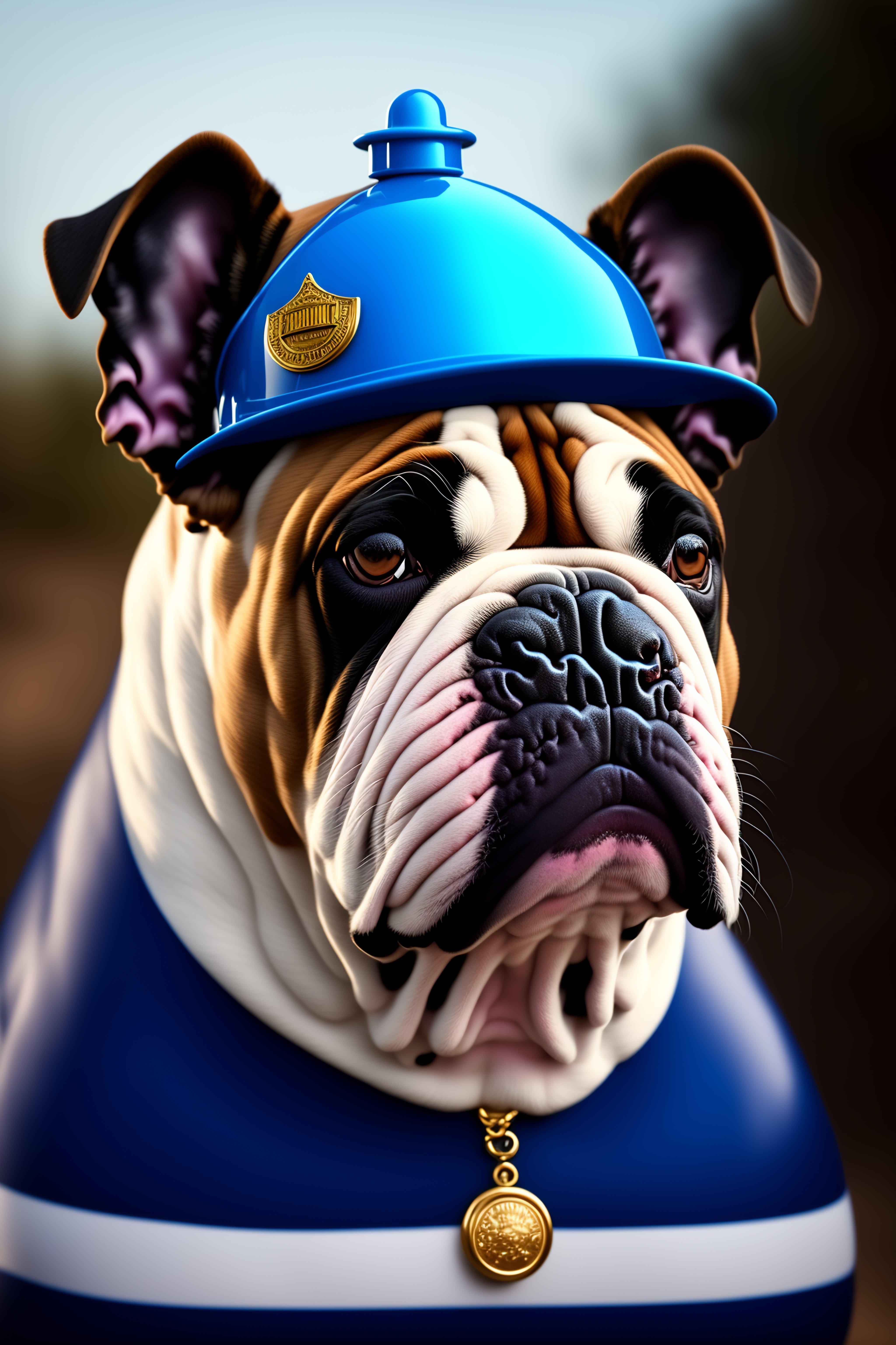 Lexica - A blue police custom silly bulldog