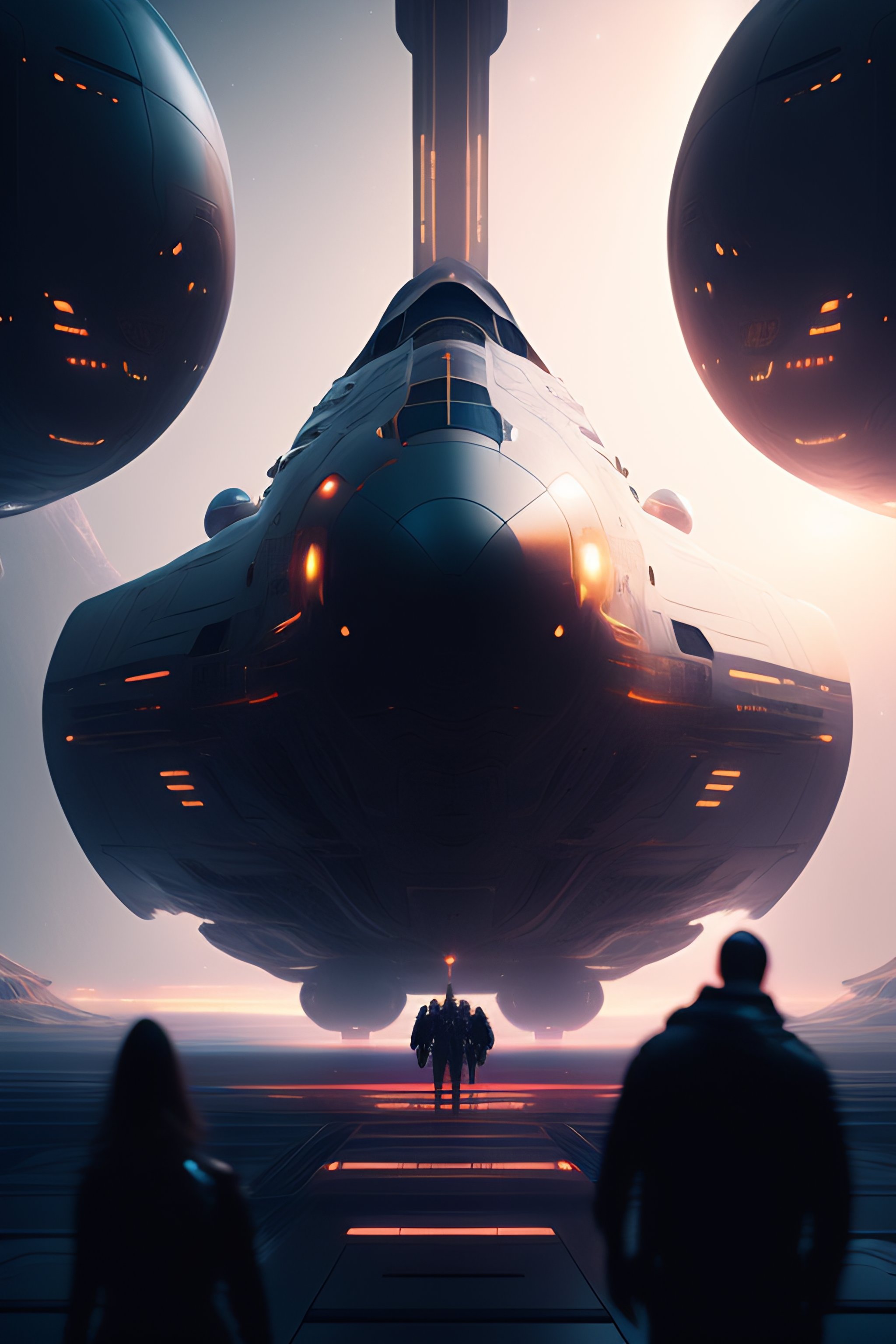 Lexica - A cinematic!!! spaceship futuristic, deep space, diffused ...