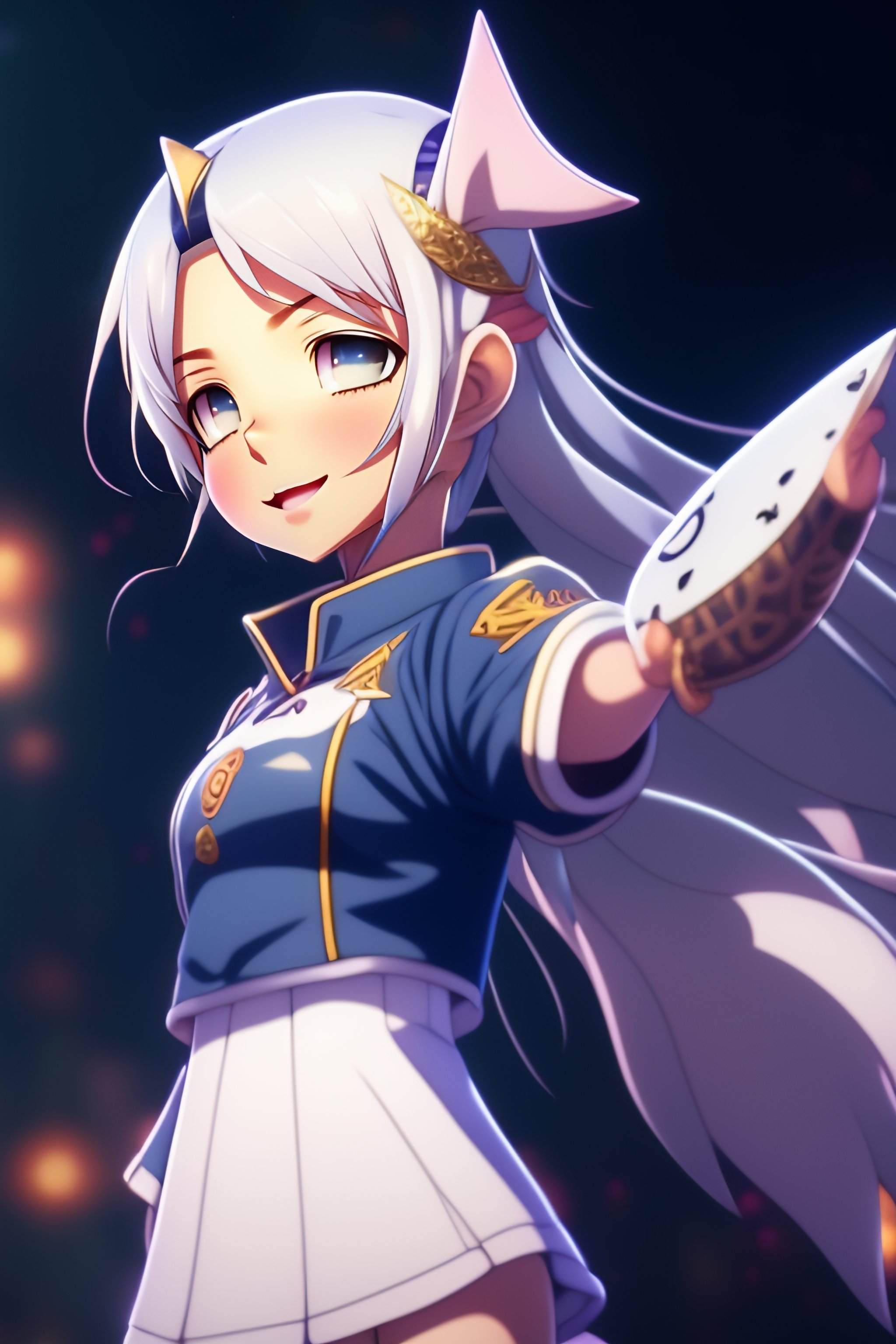 Lexica - A girl, anya anime style, with white hair, wearing a shark ...