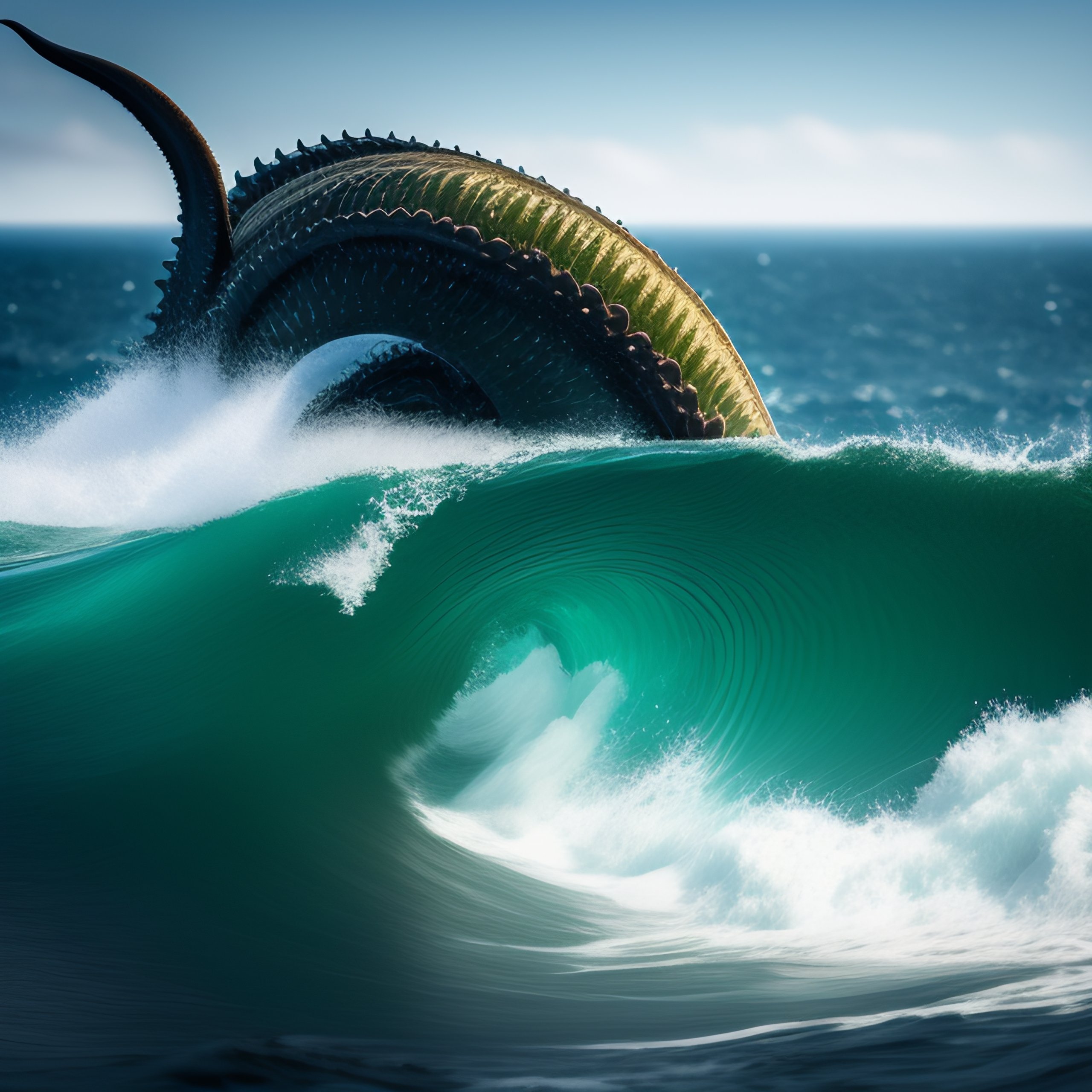 Lexica - The kraken attacking a ship on the ocean