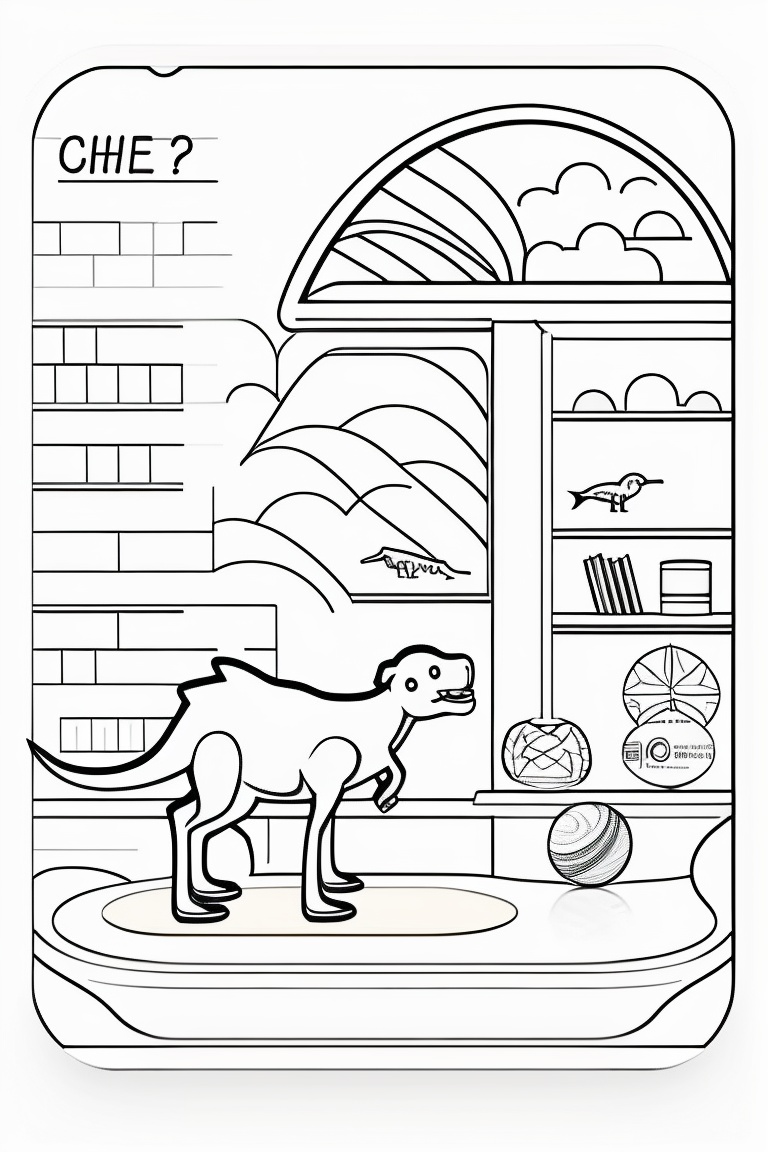 Lexica - Coloring page for kids, bold lines, dark lines, dinosaurs ...