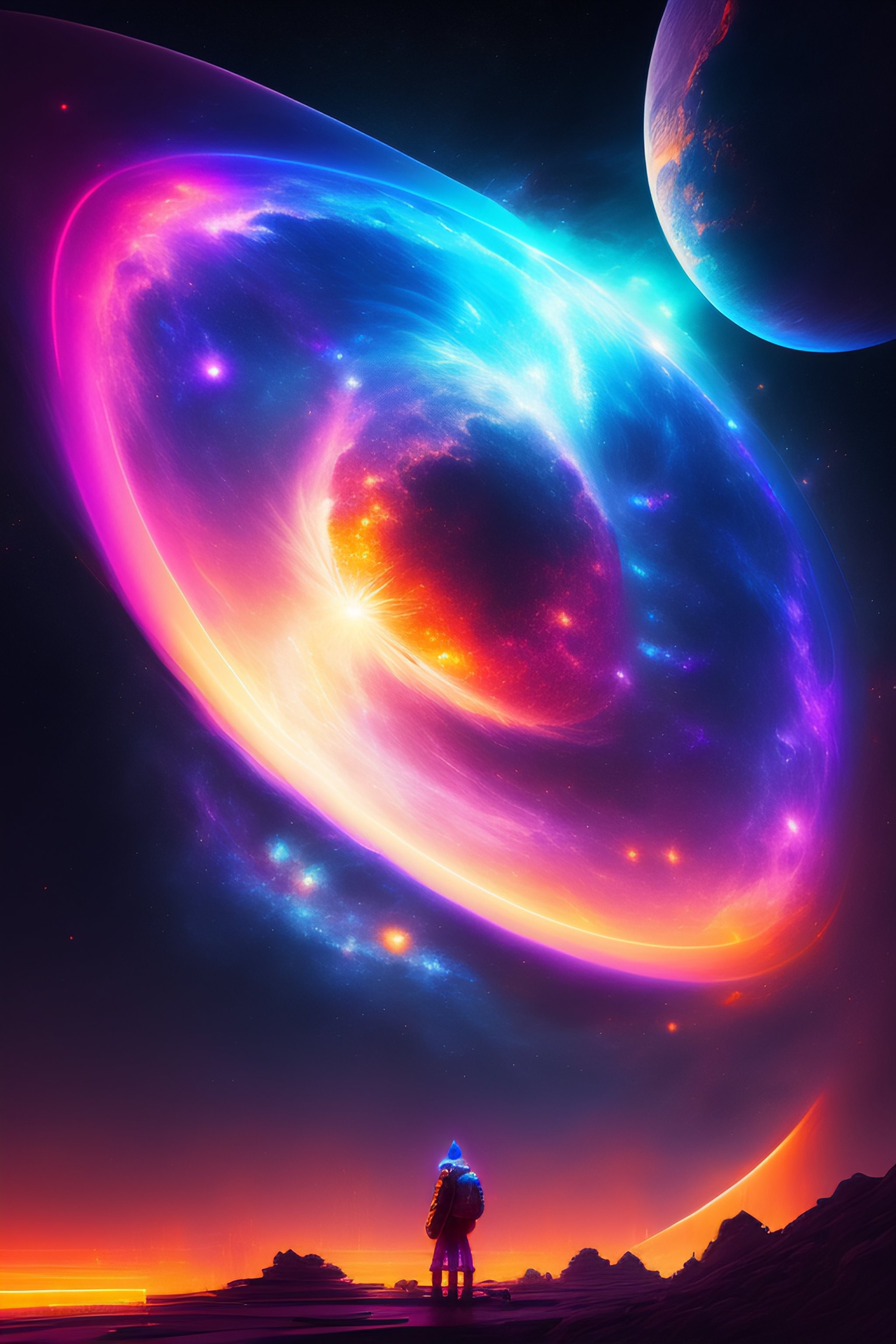 Lexica - Ultradetailed illustration of an energy spell in a galaxy ...