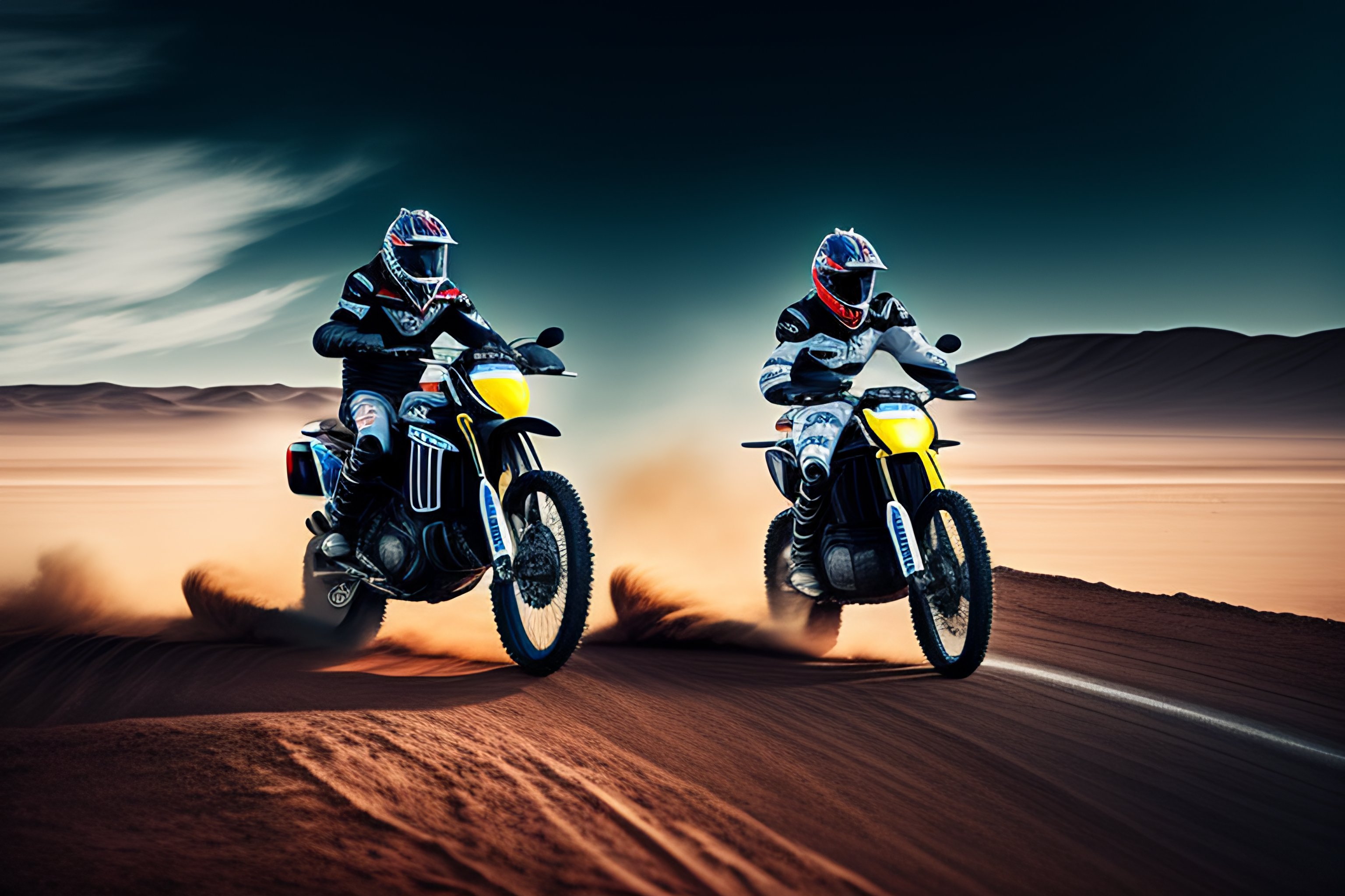 Lexica - Two motocyclists riding, style simon stalenhag,8k resoultion ...