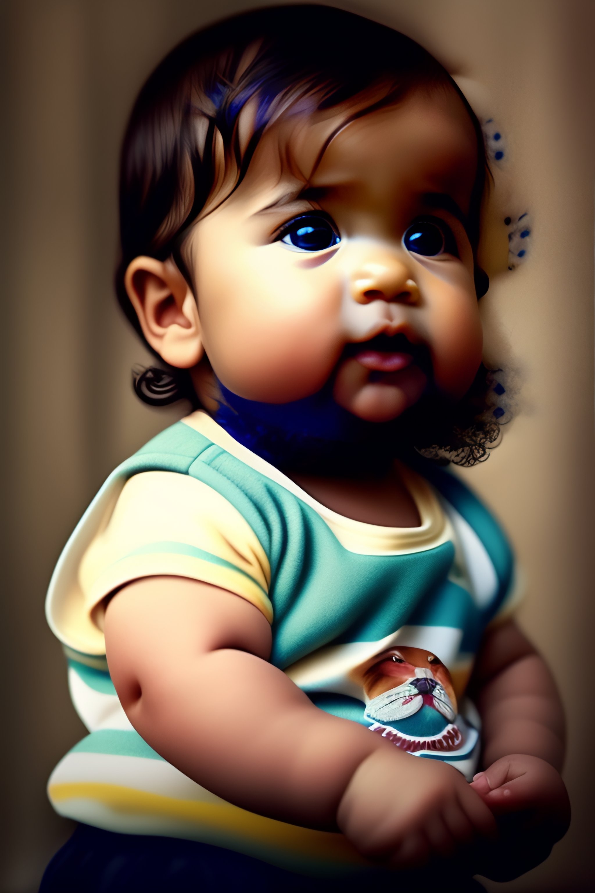 Lexica - Cute baby with beard